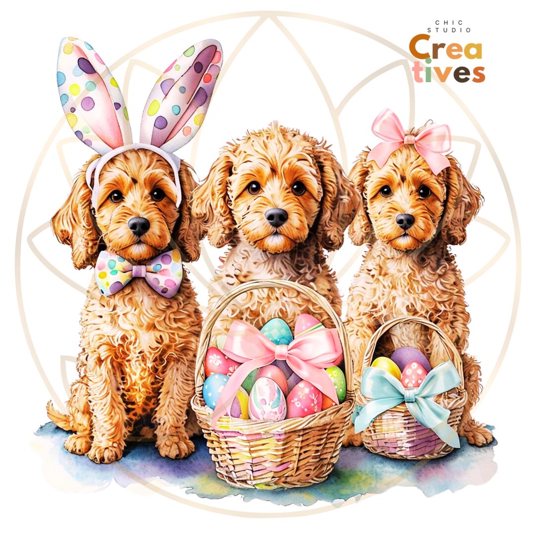 Golden Doodle Doodle Dogs in Easter Bunny Ears Dogs Dressed as Bunnies ...