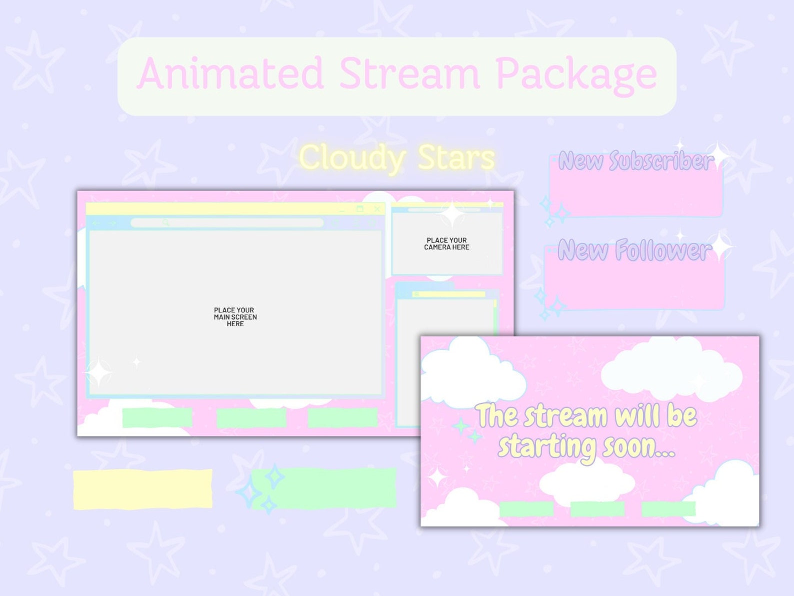 Animated Cozy Twitch Overlay Cute Overlay Stream Package, Lofi Twitch ...