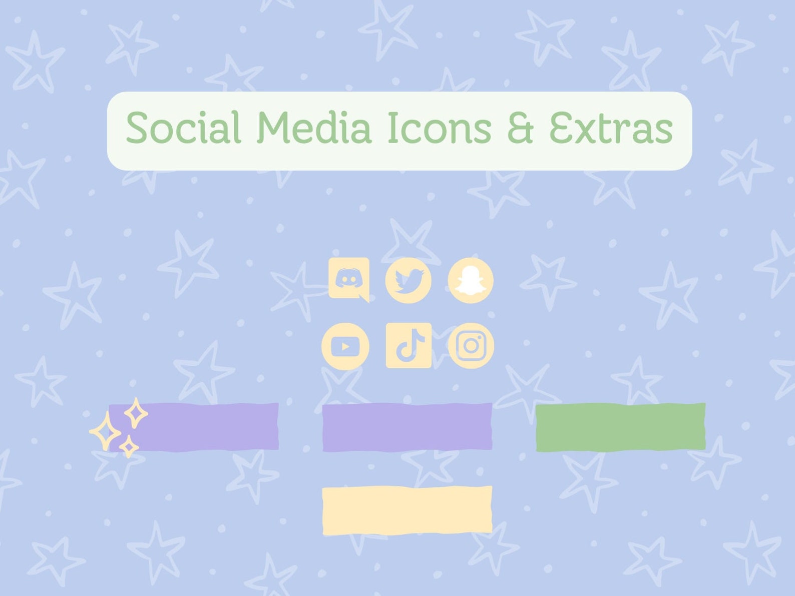 Animated Cute Stream Overlay for Twitch | Cloud Overlay Stream Package ...