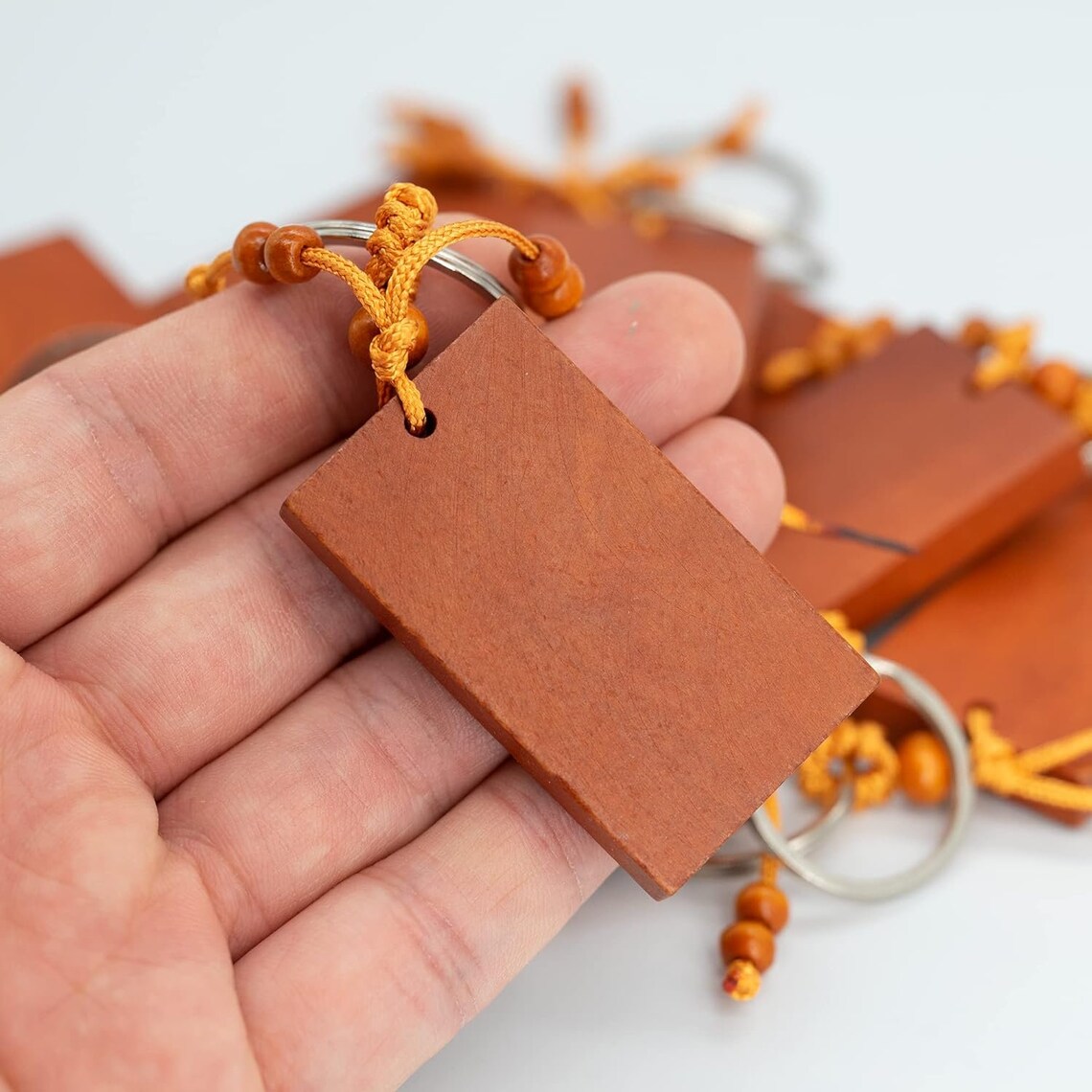 20 Pack Wood Engraved Keychains Wooden Key Tag rectangle - Etsy