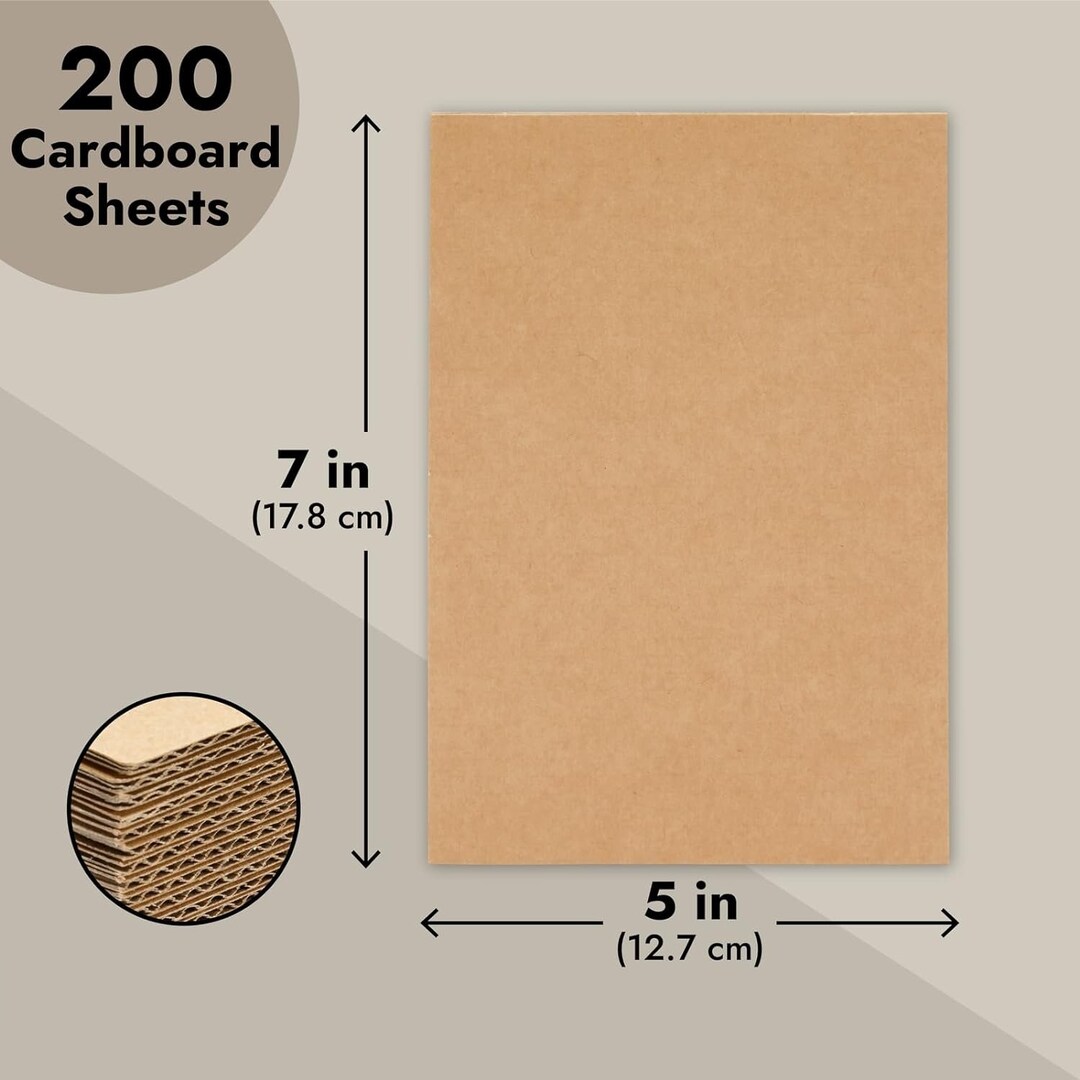 200 Pack 5x7 Corrugated Cardboard Sheets for Mailers, Flat Packaging ...