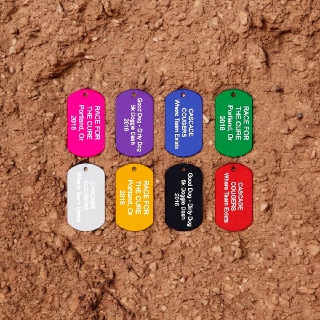 Custom Dog Tags ID Tags Laser Engraved Smooth Various Colors - Etsy