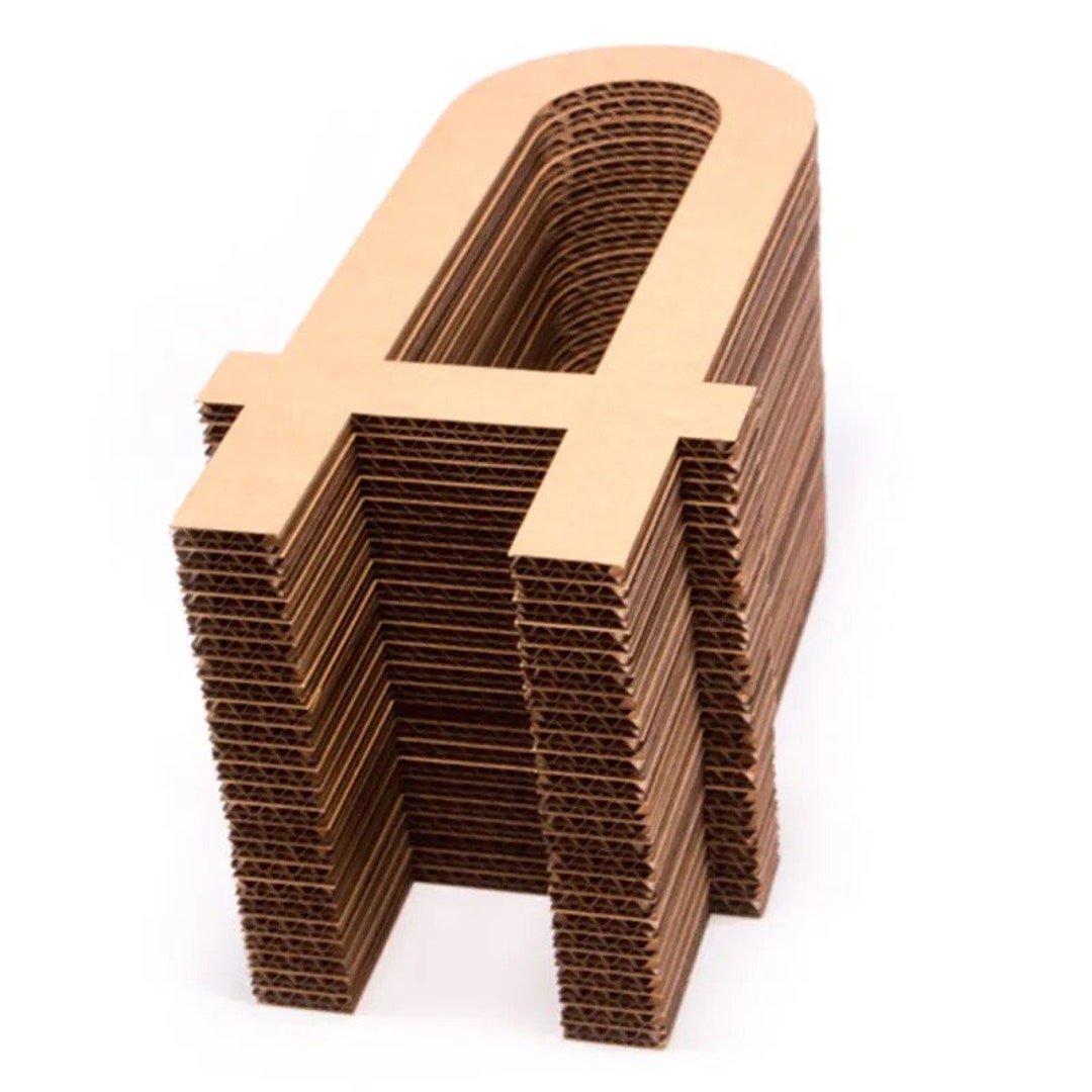 12 Thick Self Standing Cardboard Letter and Number Cut Outs Paintable ...