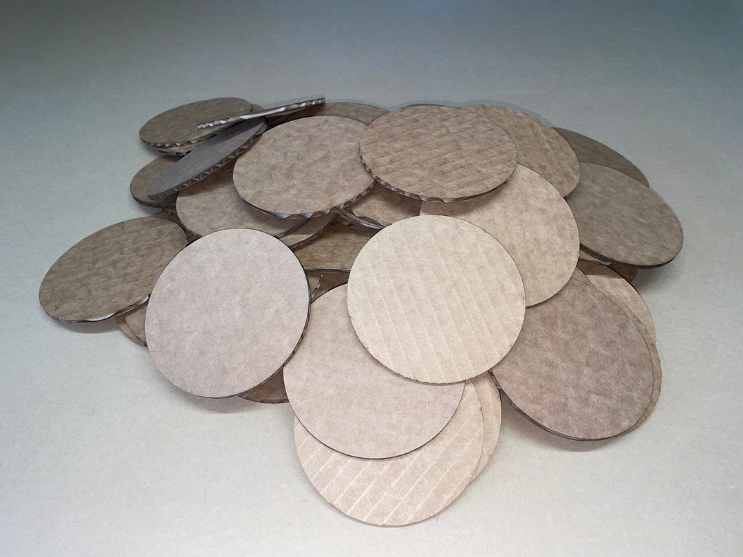 100 Pack .5 to 5.75 Corrugated Cardboard Circles Laser Cut for ...