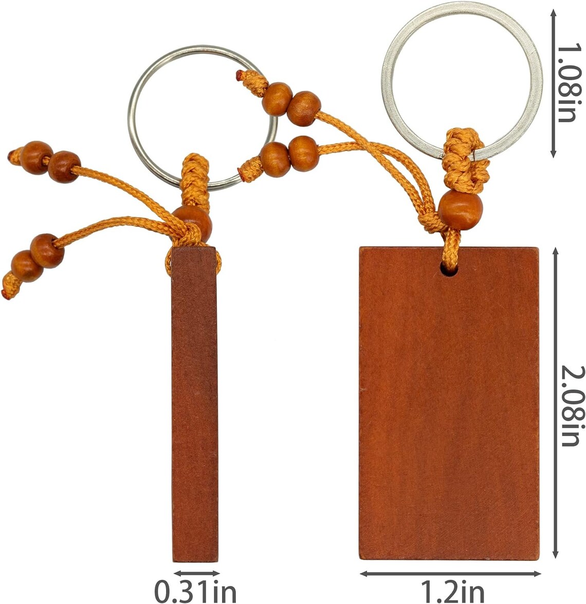 20 Pack Wood Engraved Keychains Wooden Key Tag rectangle - Etsy