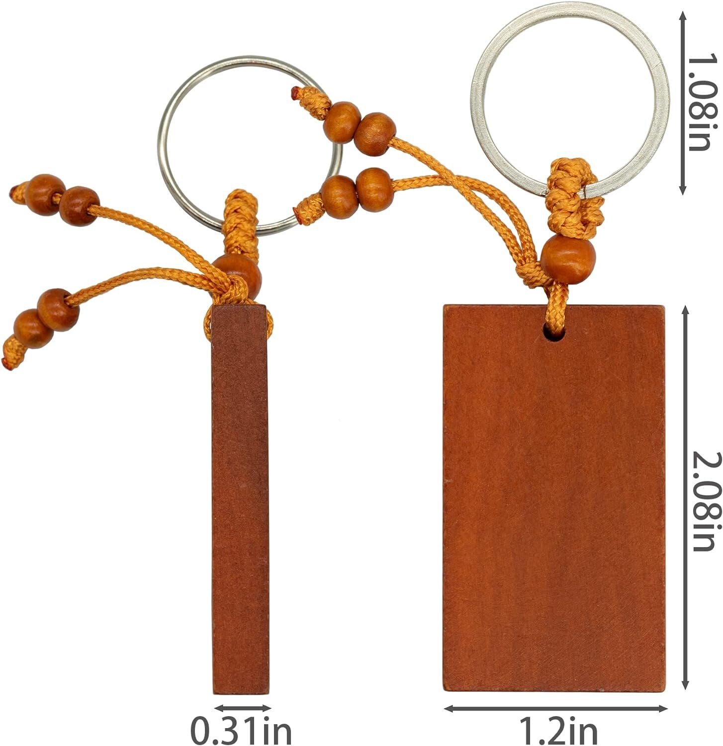 20 Pack Wood Engraved Keychains Wooden Key Tag rectangle - Etsy