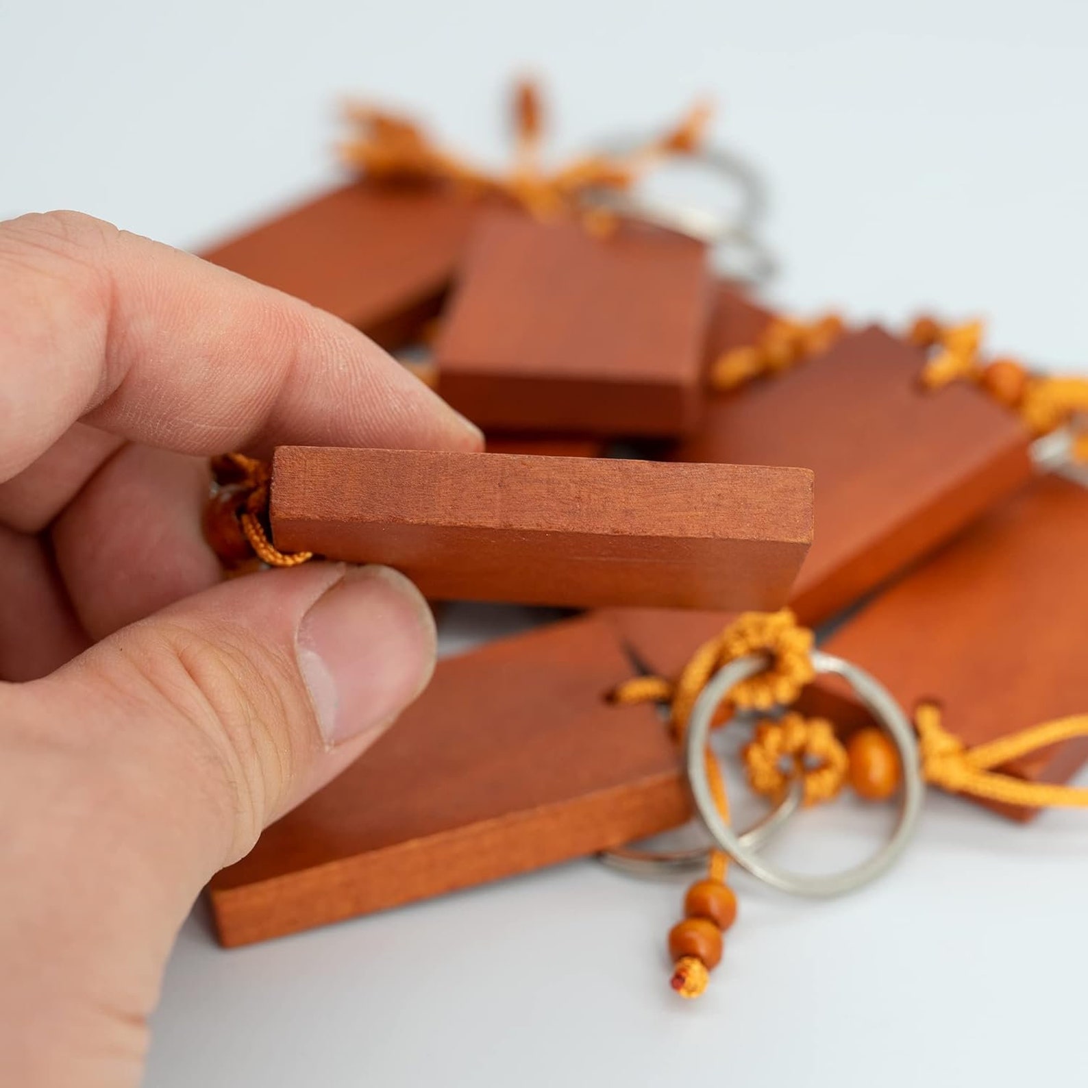 20 Pack Wood Engraved Keychains Wooden Key Tag rectangle - Etsy