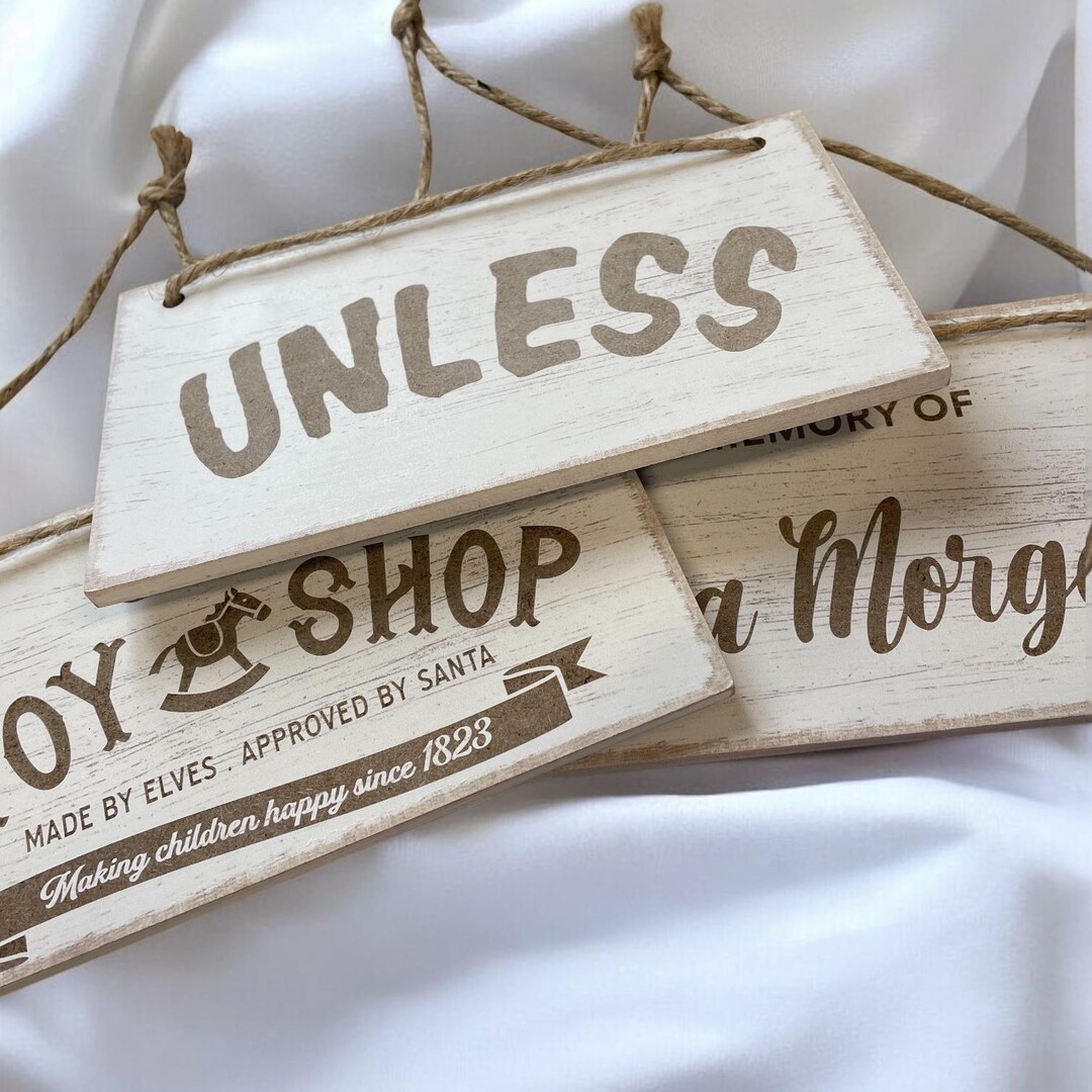 5.8x3.3" Custom MDF Sign | Make It Your Own | Whitewash Design | Brown ...