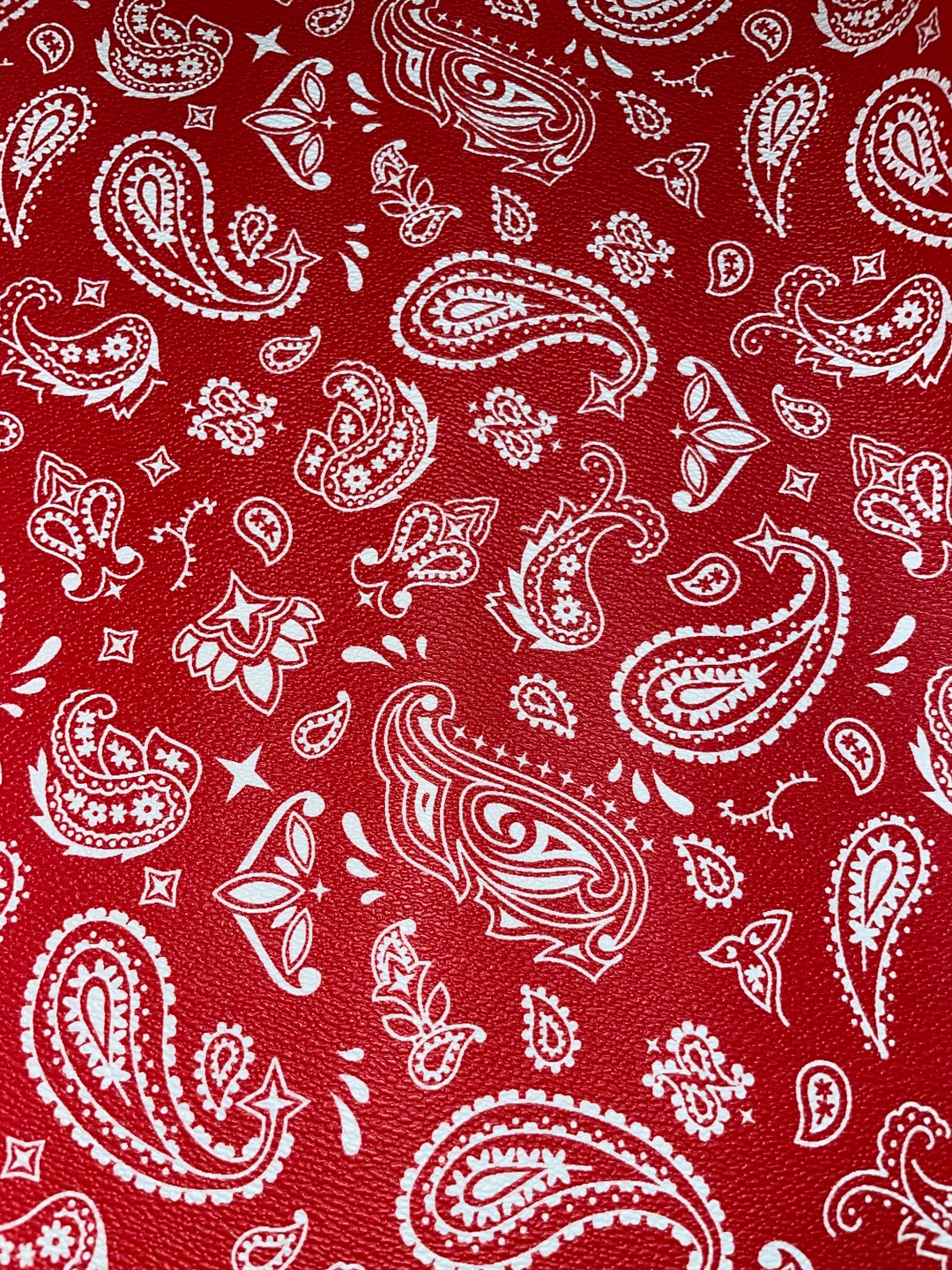 Red Bandana Faux Leather Print - Etsy