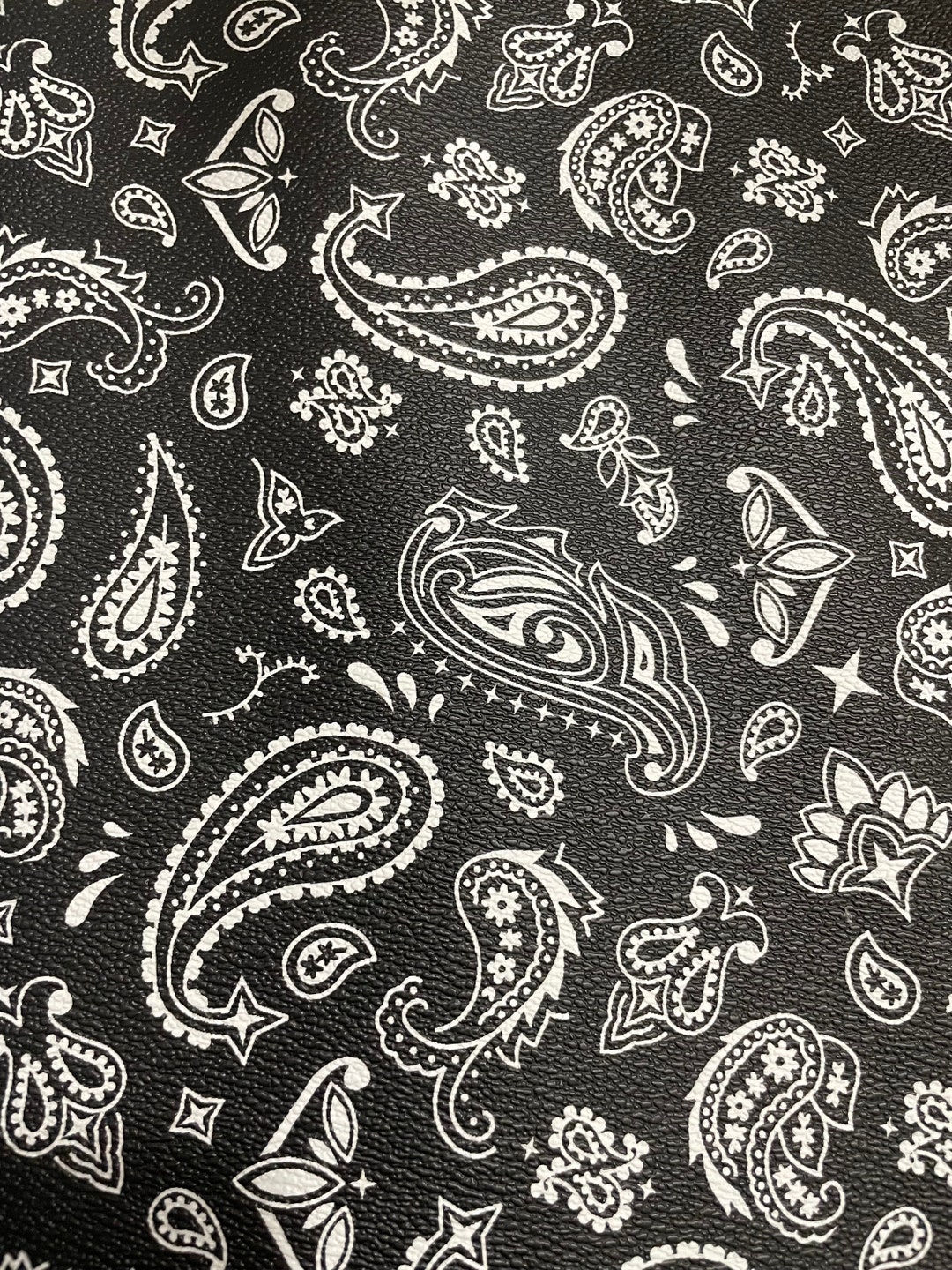 Black Bandana Faux Leather Print - Etsy