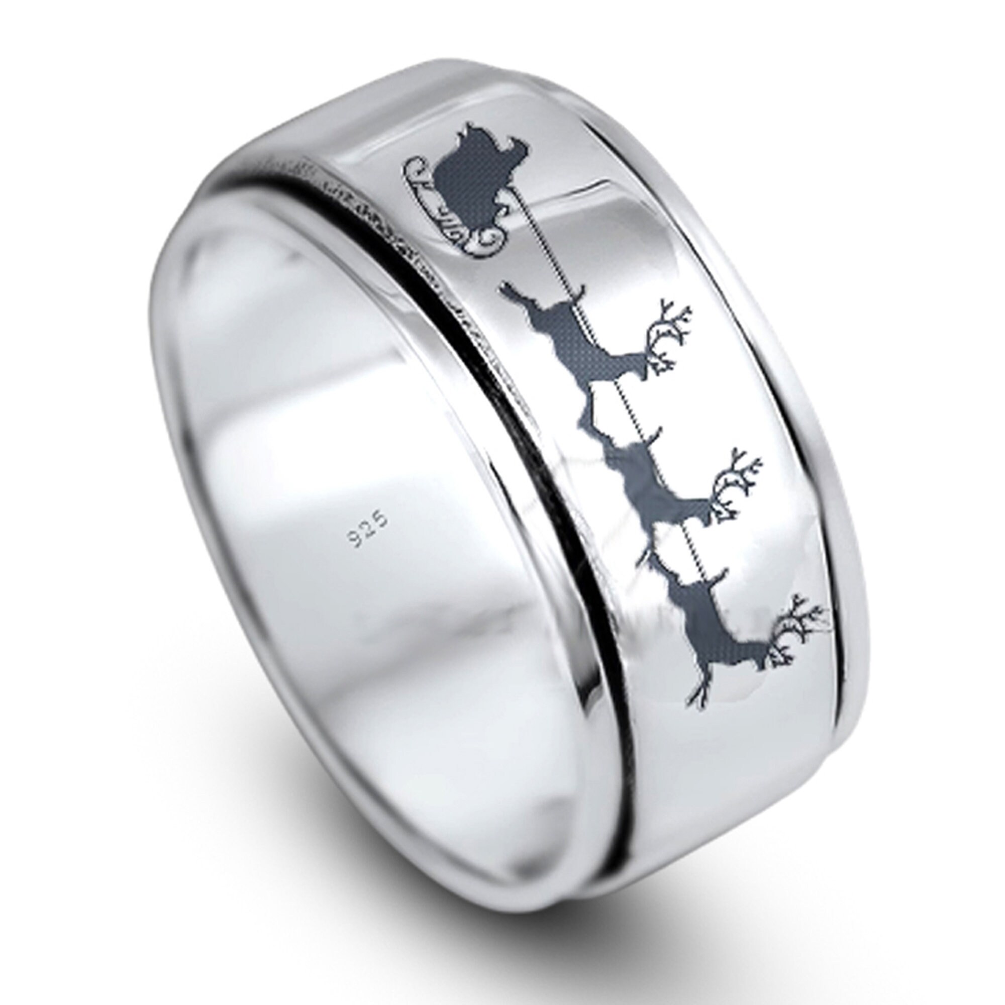 Santa Claus Spinner Ring 925 Sterling Silver Handmade Santa Claus ...