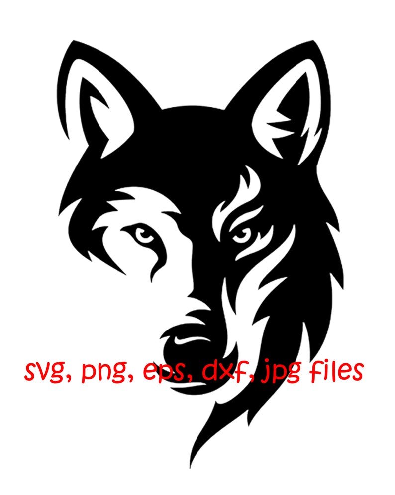 Cara de lobo Svg para Cricut corte láser svg dxf pdf grabado calcomanía ...