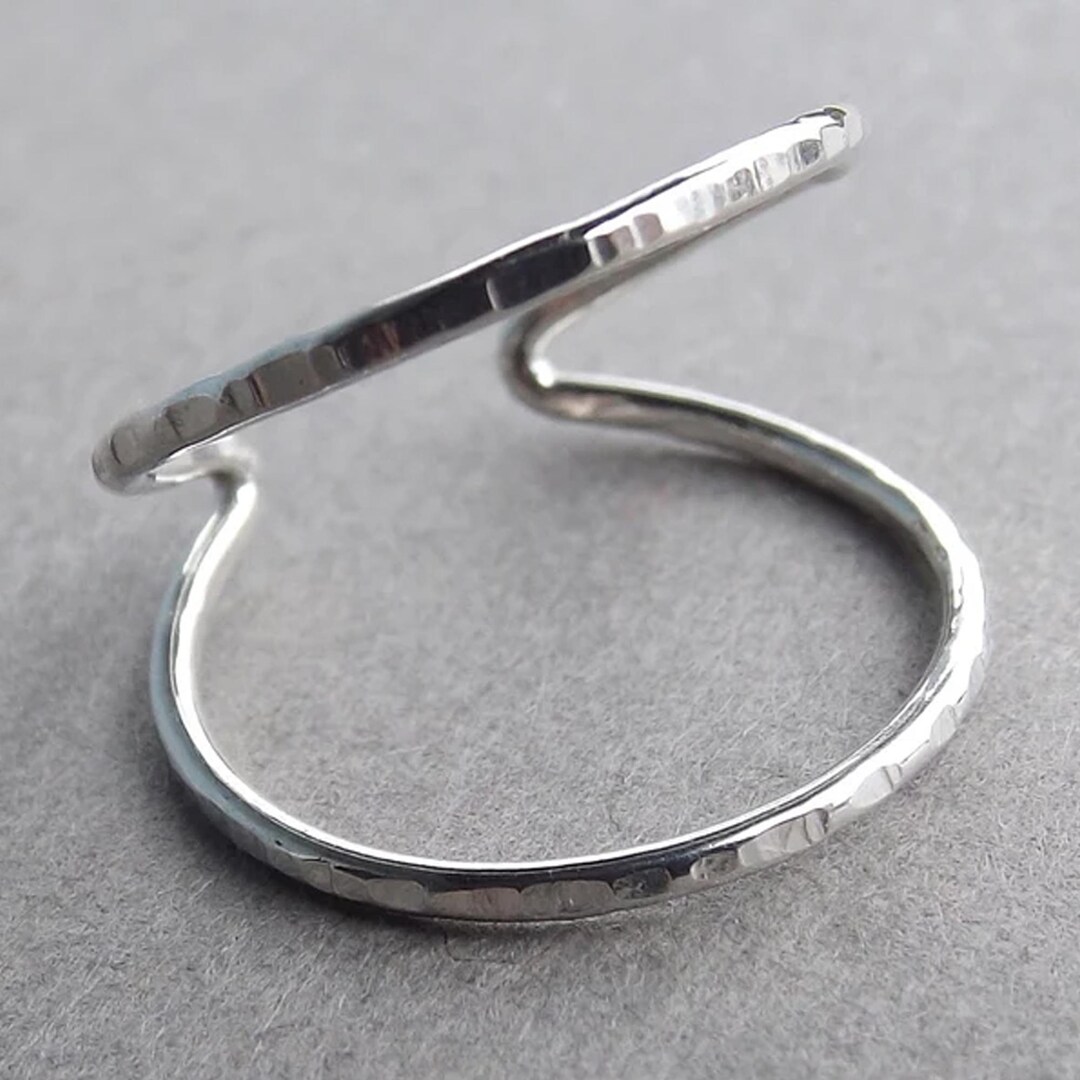 Double Knuckle Ring, 925 Sterling Silver, Knuckle Rings, Open Mid Rings ...