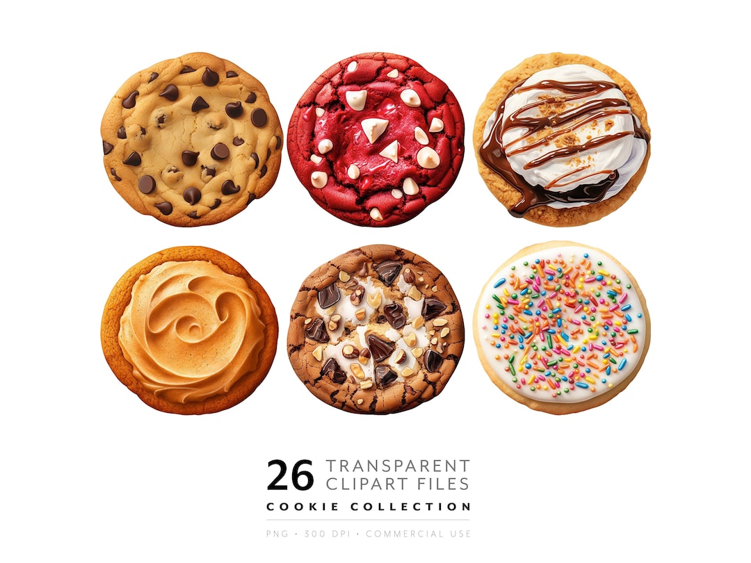 Cookie Clipart - Watercolor Food Clipart Sweet Treats PNG Baking ...