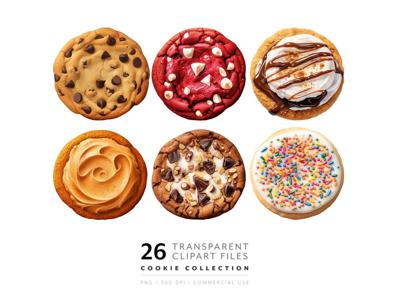 Cookie Clipart - Watercolor Food Clipart Sweet Treats PNG Baking ...