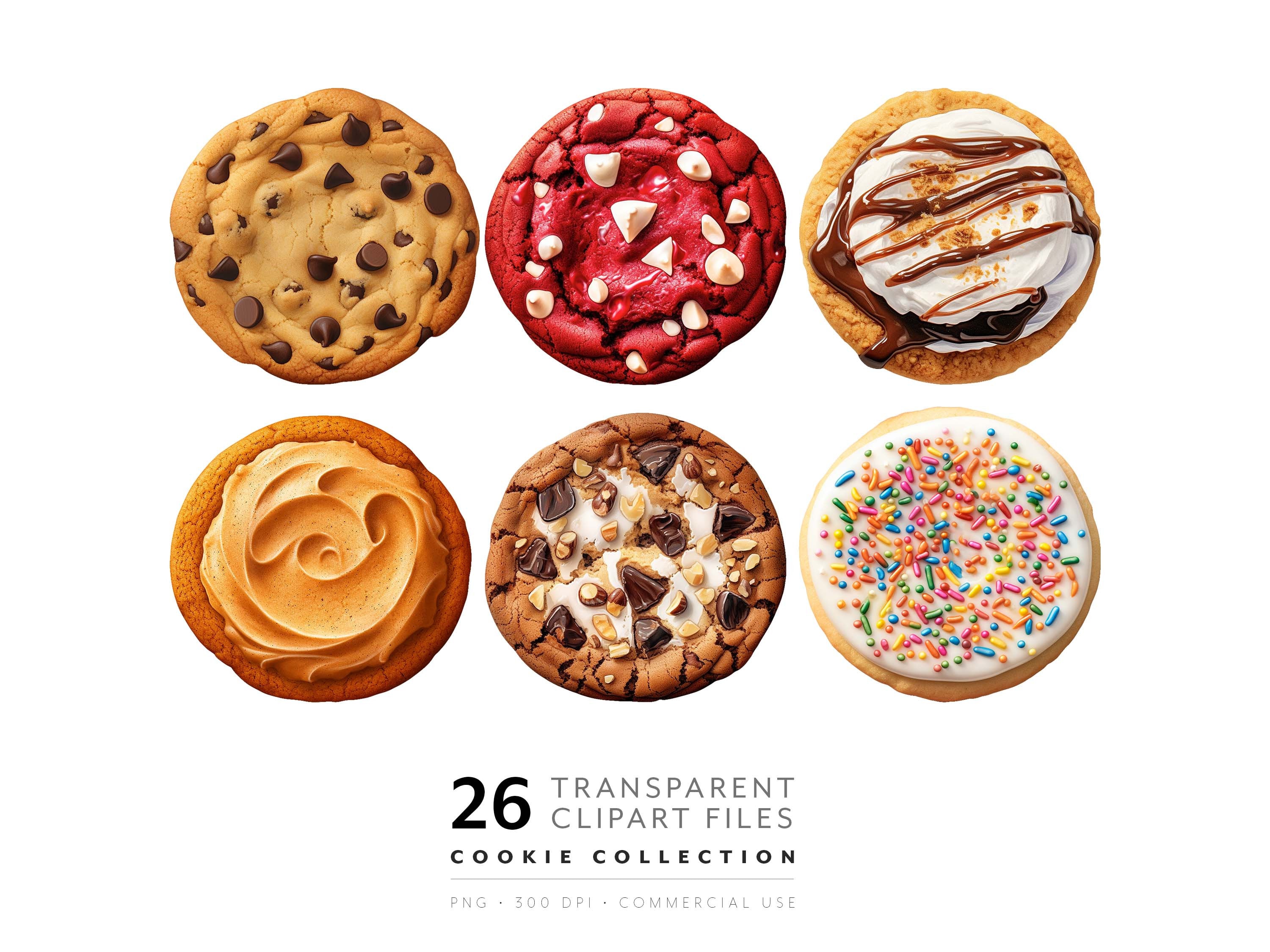 Cookie Clipart - Watercolor Food Clipart Sweet Treats PNG Baking ...