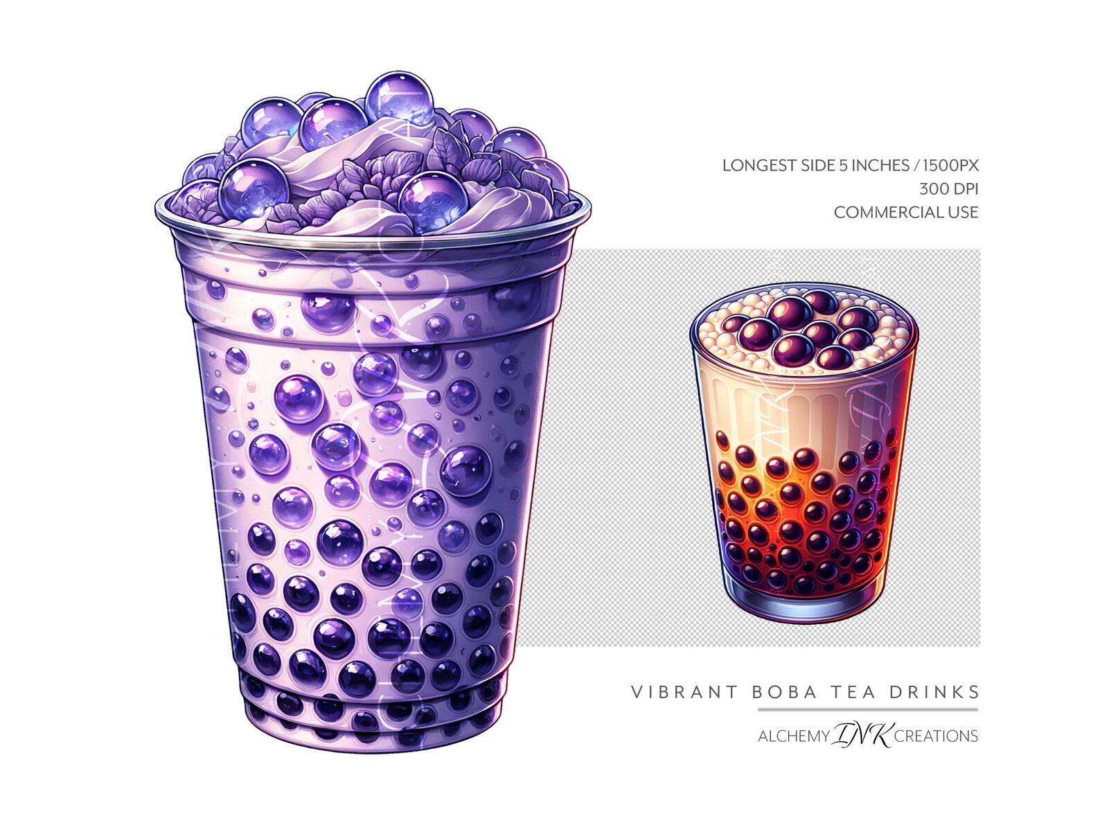 Boba Tea Clipart, Bubble Tea PNG, Kawaii Drinks, Dessert Clip Art Files ...
