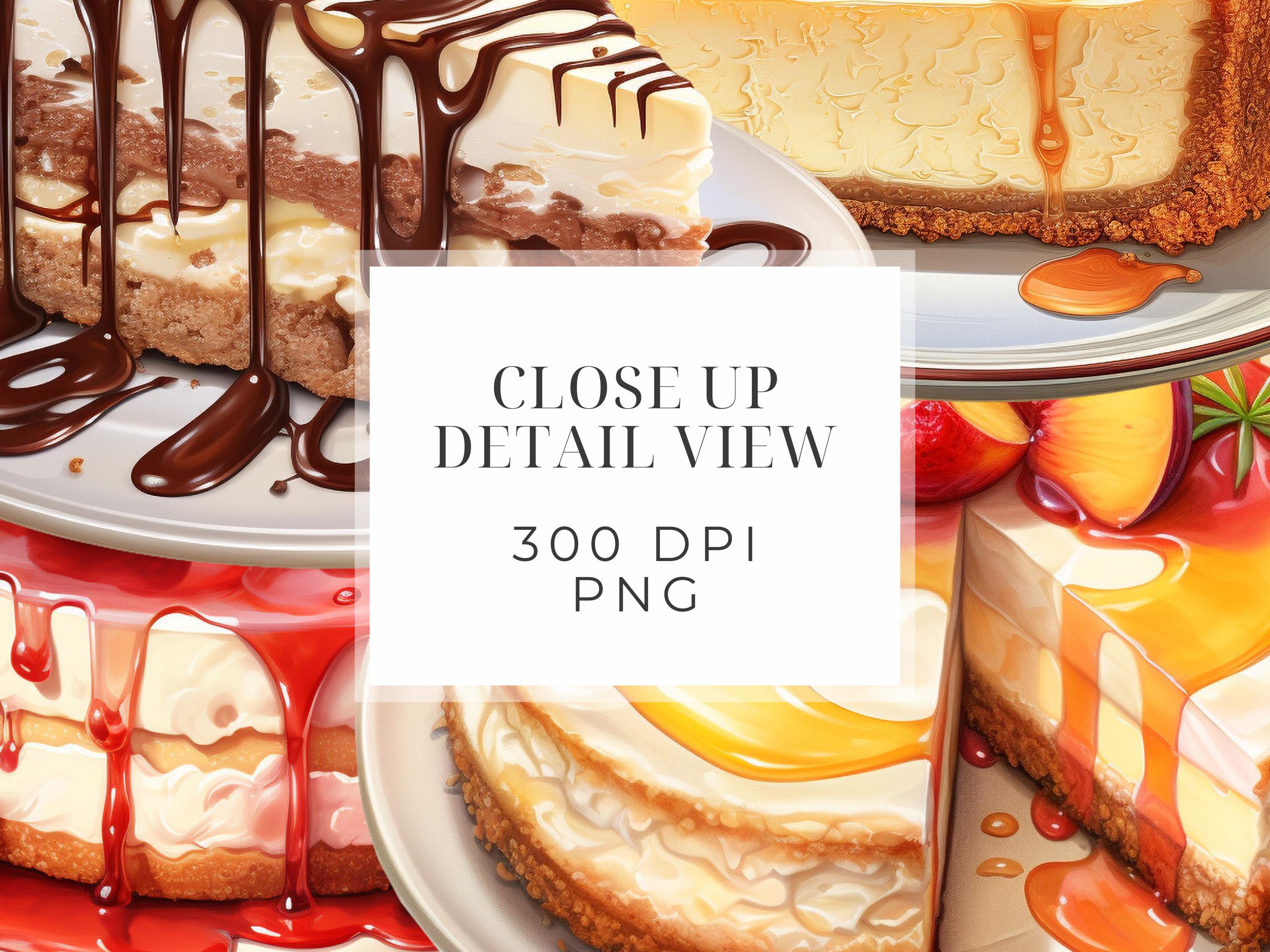 Dessert Clipart - Cheesecake PNG, Bakery & Kitchen Decor, Watercolor ...