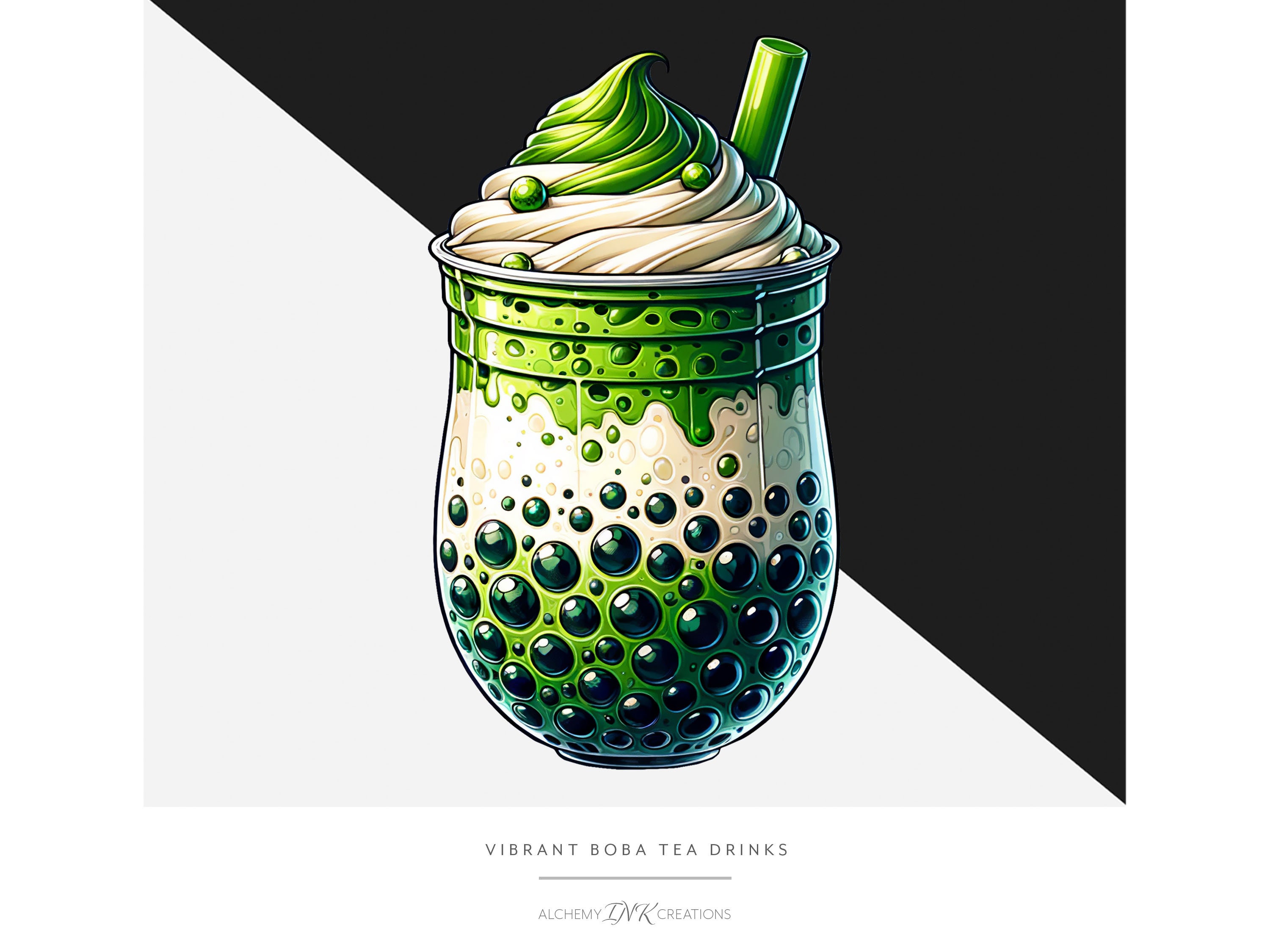 Boba Tea Clipart, Bubble Tea PNG, Kawaii Drinks, Dessert Clip Art Files ...