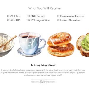 Watercolor Breakfast Clipart Bundle - Breakfast PNG Food Illustration ...