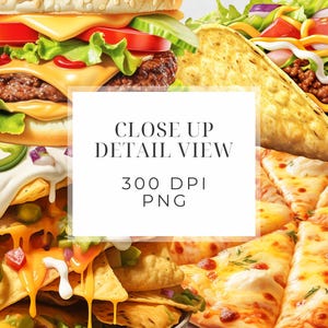 Junk Food Clipart, Fast Food Pngs of Pizza, Burger, Taco, & Hot Dog ...