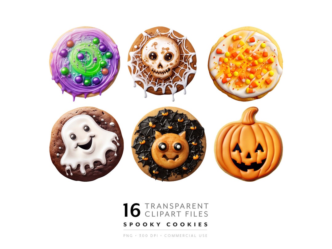 Cookie Clipart Halloween Cookie PNG Sweet Treats Baking Clip Art Spooky ...
