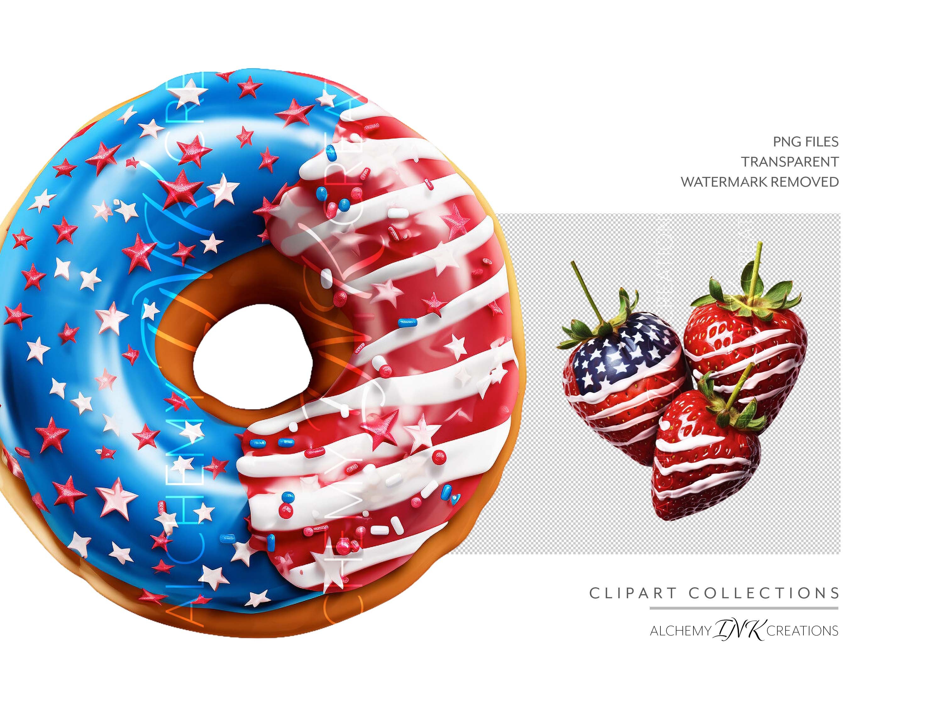 Fourth of July PNG - 4th of July Cookies Clipart, Watercolor Food ...