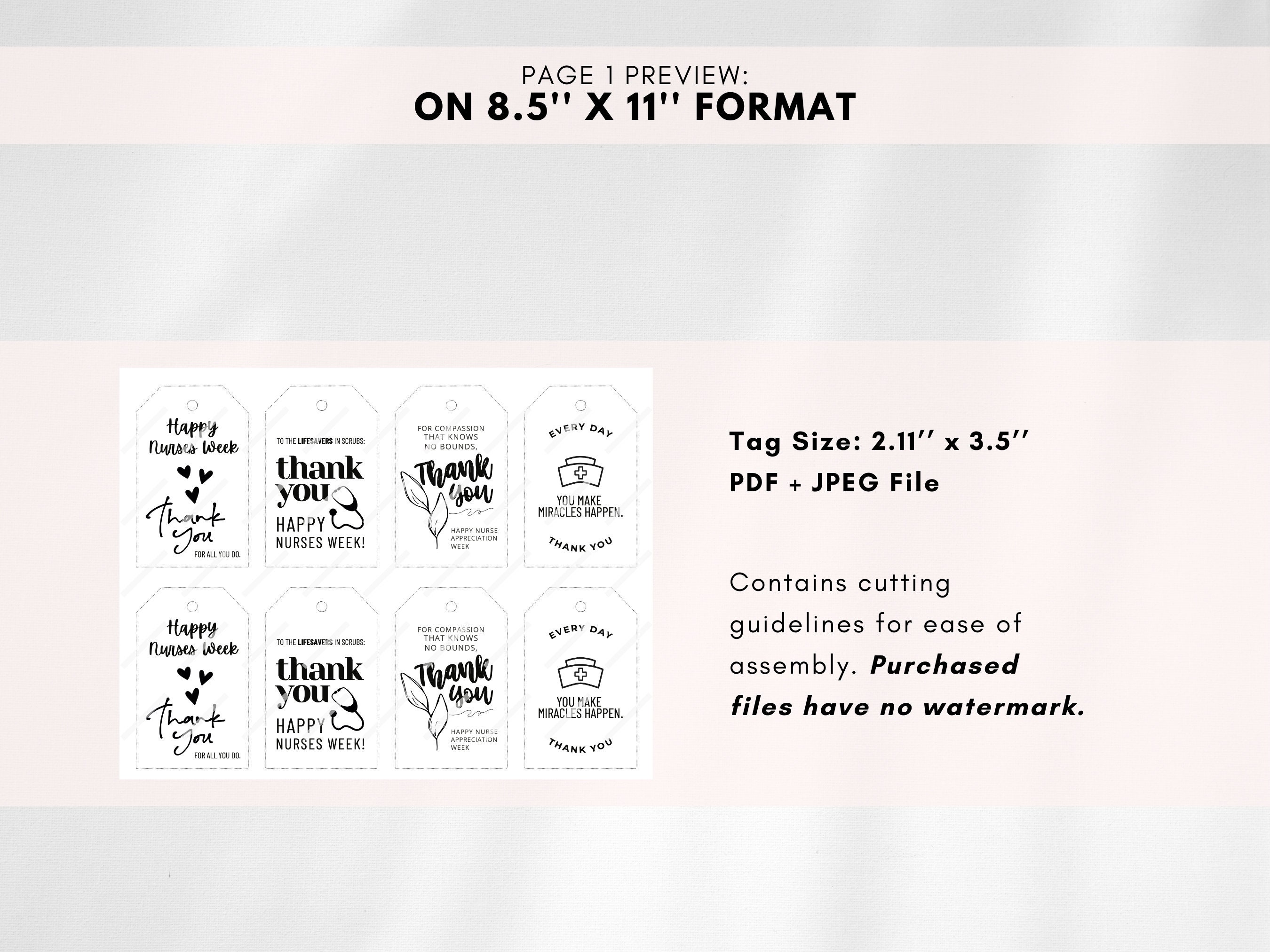 Nurse Gift Printable Gift for Nurse Appreciation Week, Thank You Gift ...