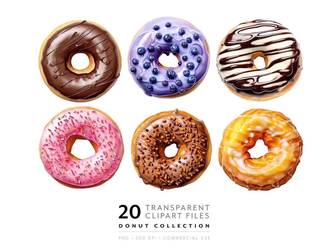 Donut Clipart Baking PNG Donut Party Food Illustration of Dessert ...