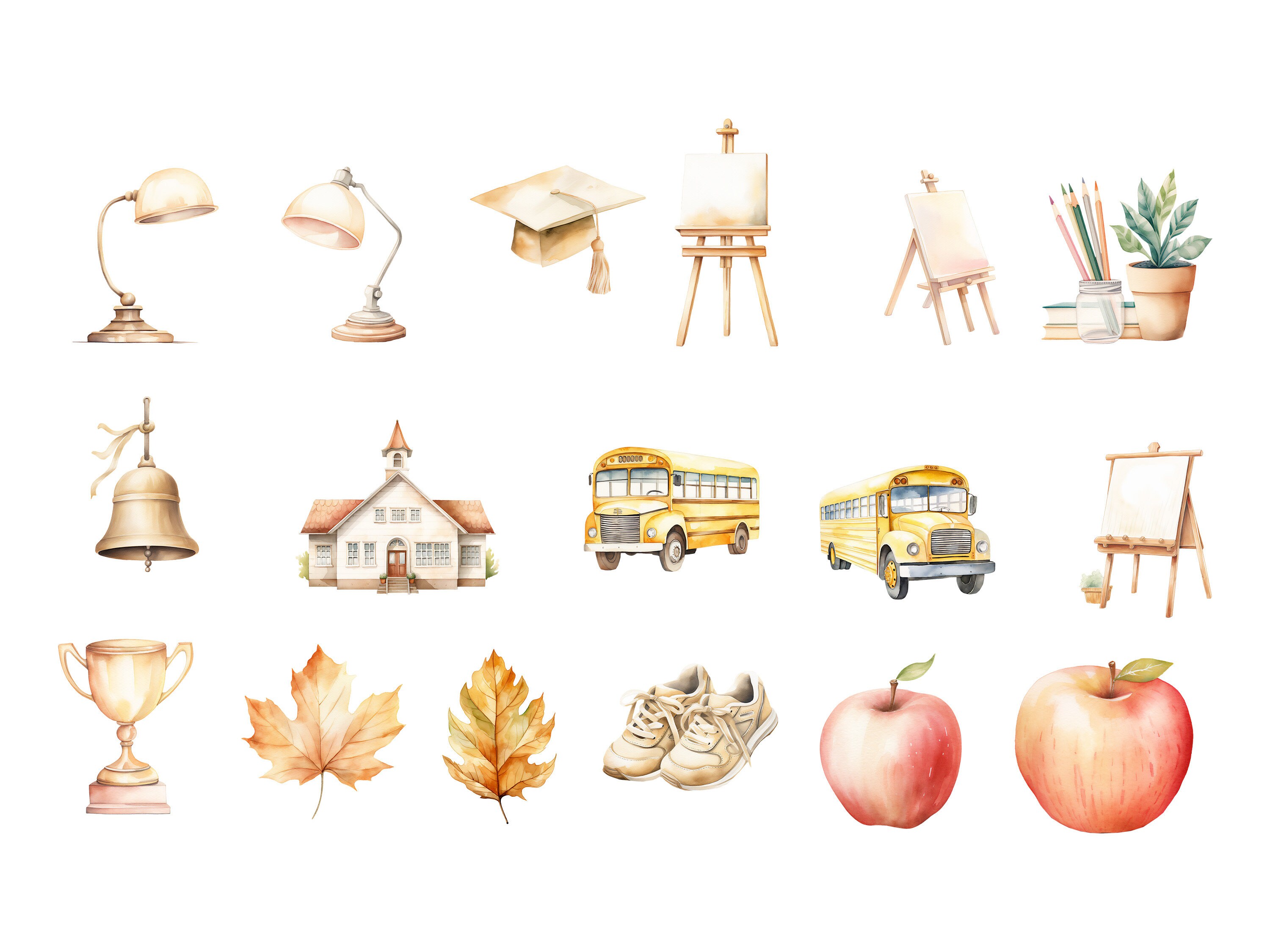School Clipart Bundle Classroom PNG, Back to School Supplies Teacher ...