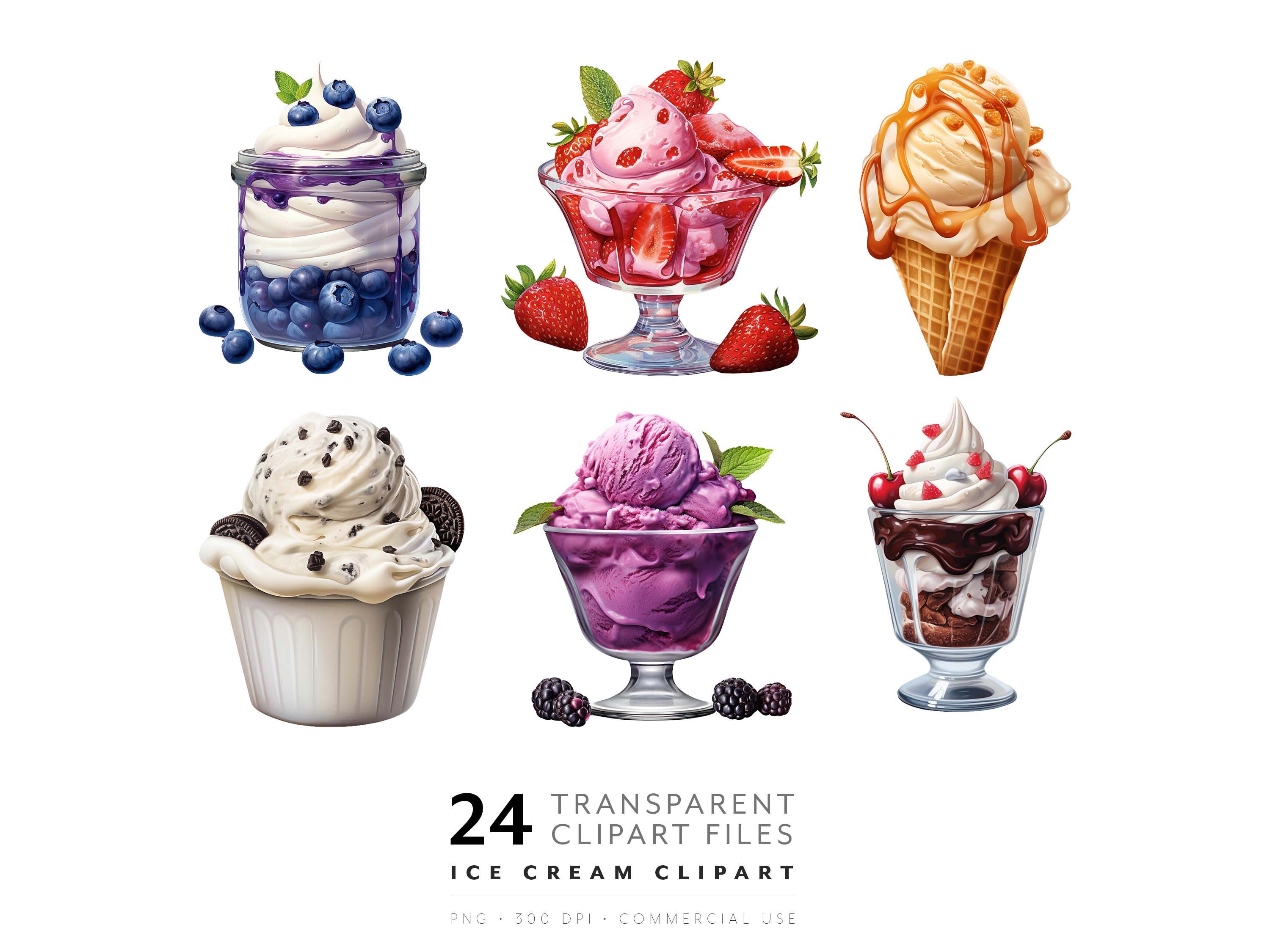 Ice Cream Clipart Bowl PNG Food Illustration of Sweet Dessert Sundae ...