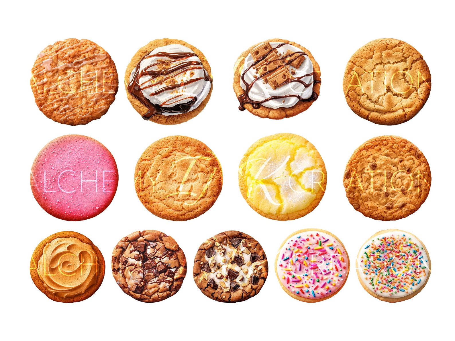Cookie Clipart - Watercolor Food Clipart Sweet Treats PNG Baking ...