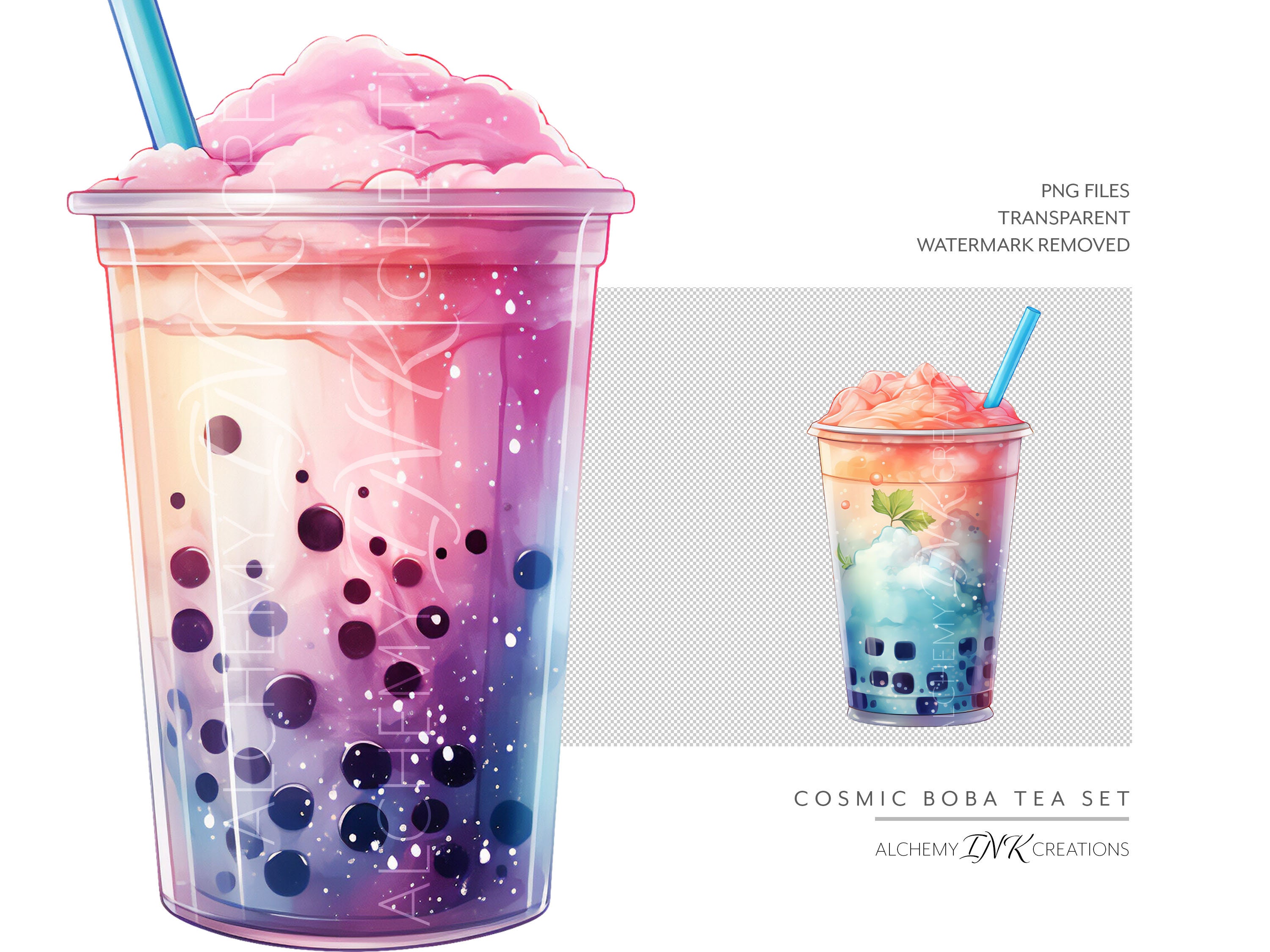Boba Tea Clipart Bubble Tea PNG Kawaii Sticker Instant Download Sticker ...