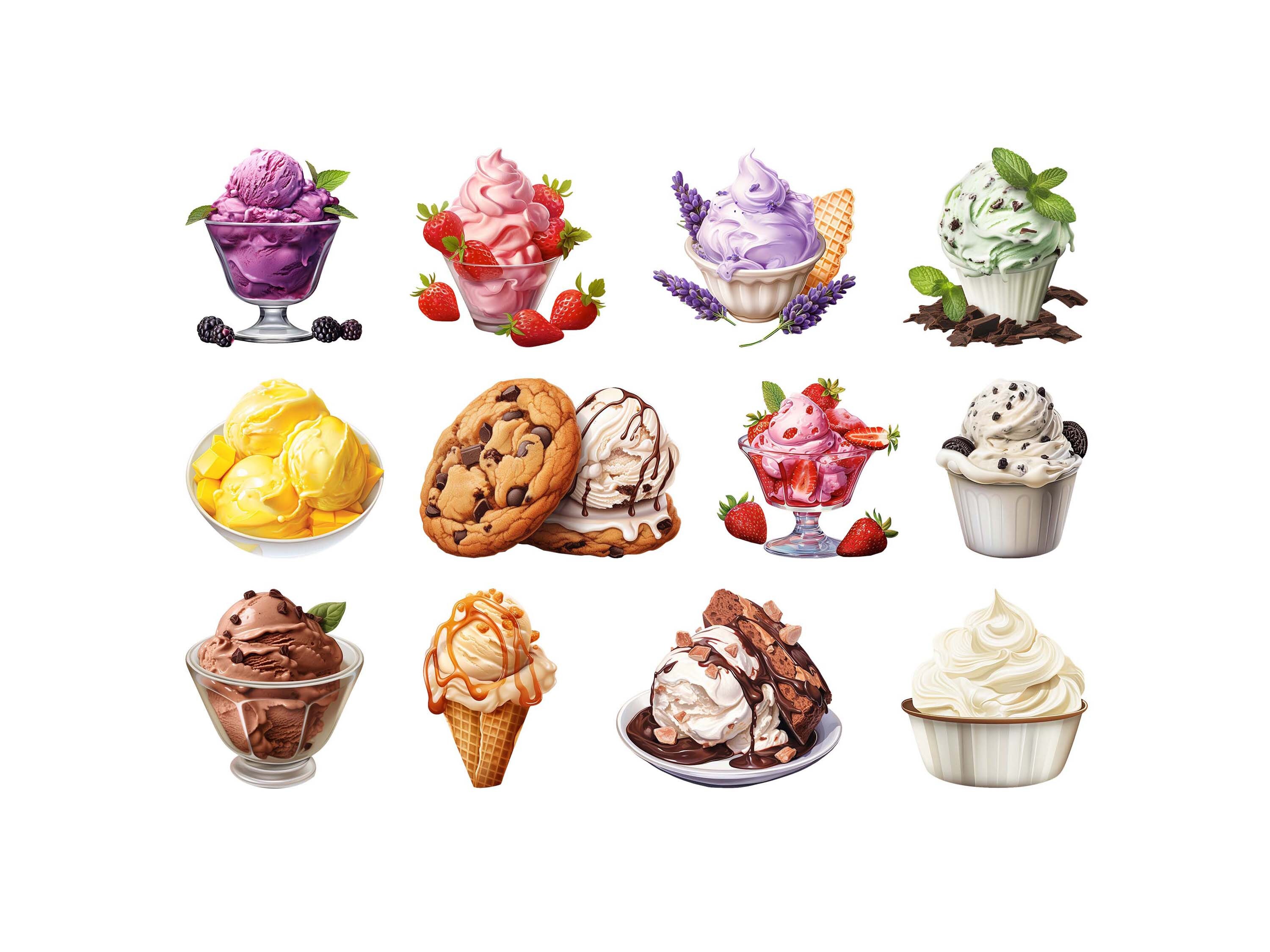 Ice Cream Clipart Bowl PNG Food Illustration of Sweet Dessert Sundae ...