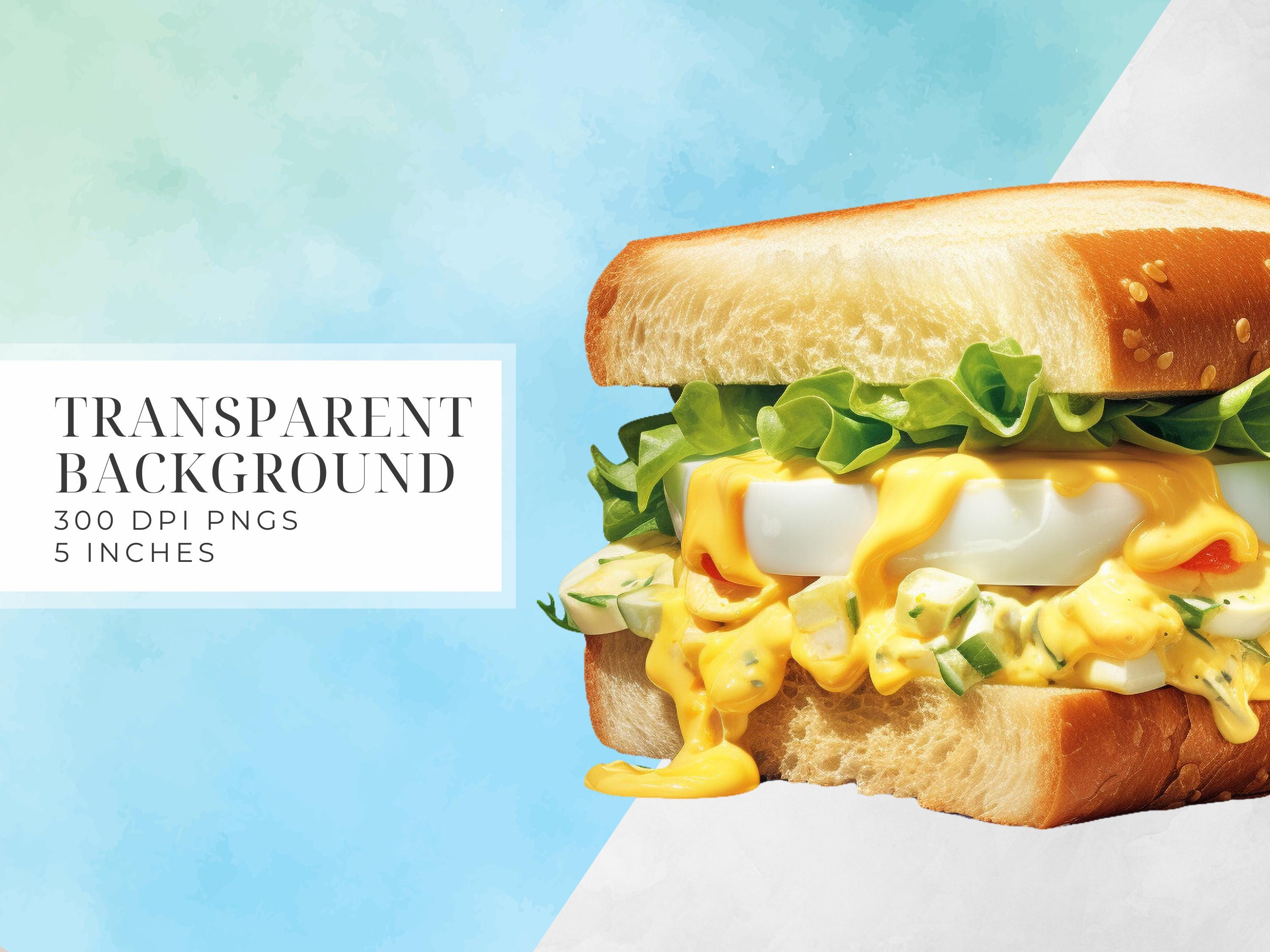 Sandwich Clipart - Breakfast & Brunch PNG, Watercolor Food for Planner ...