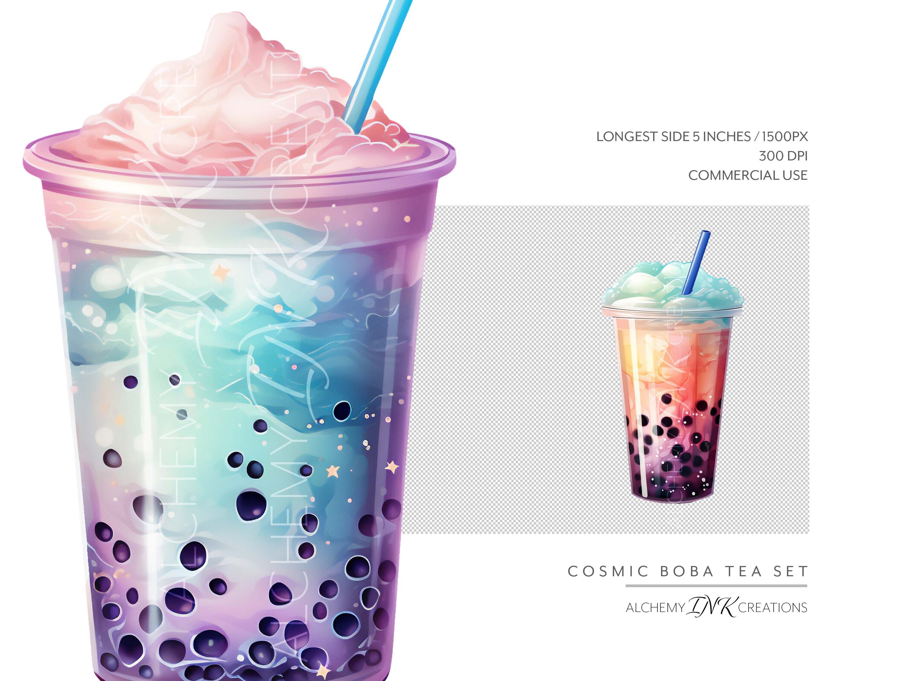Boba Tea Clipart Bubble Tea PNG Kawaii Sticker Instant Download Sticker ...