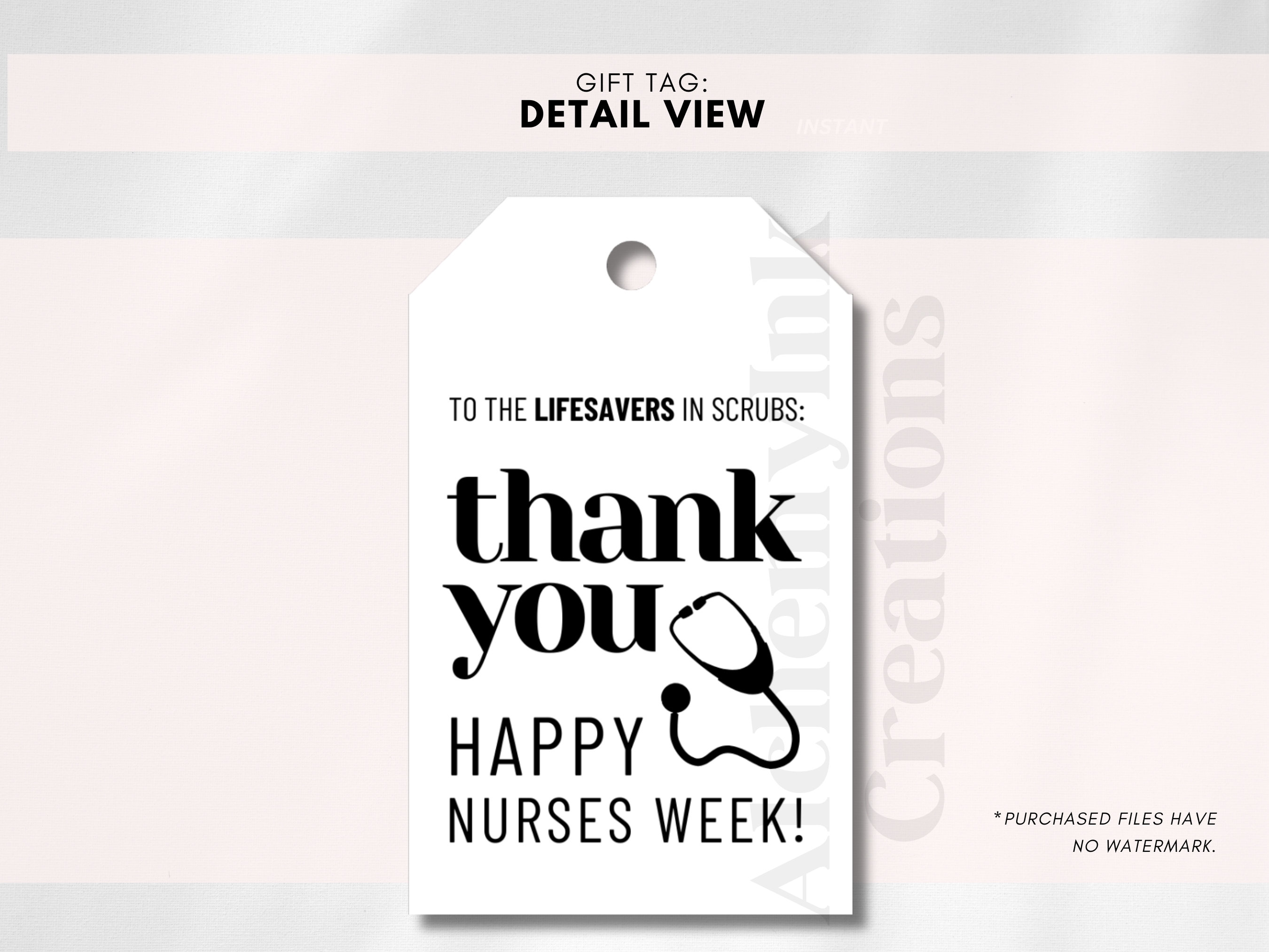 Nurse Gift Printable Gift for Nurse Appreciation Week, Thank You Gift ...