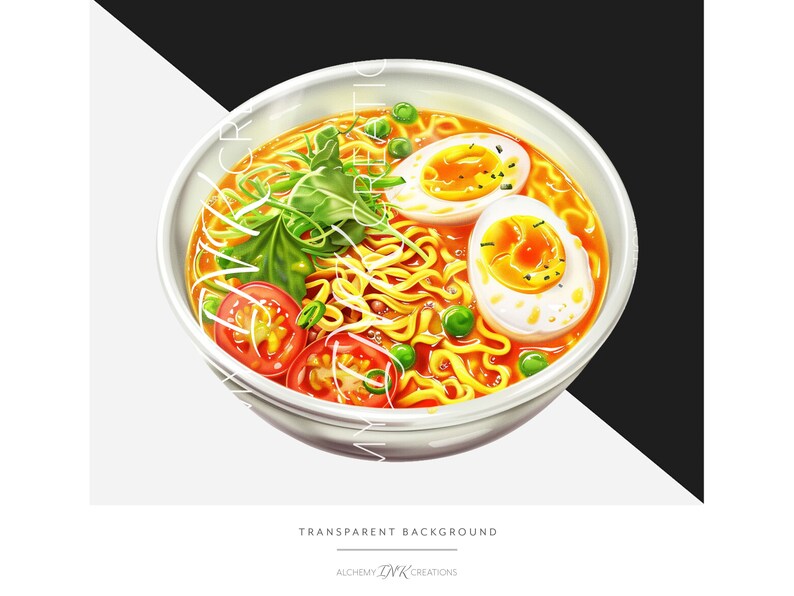 Ramen Bowl Clipart Noodles Kawaii Food PNG, Watercolor Soup Bowl ...