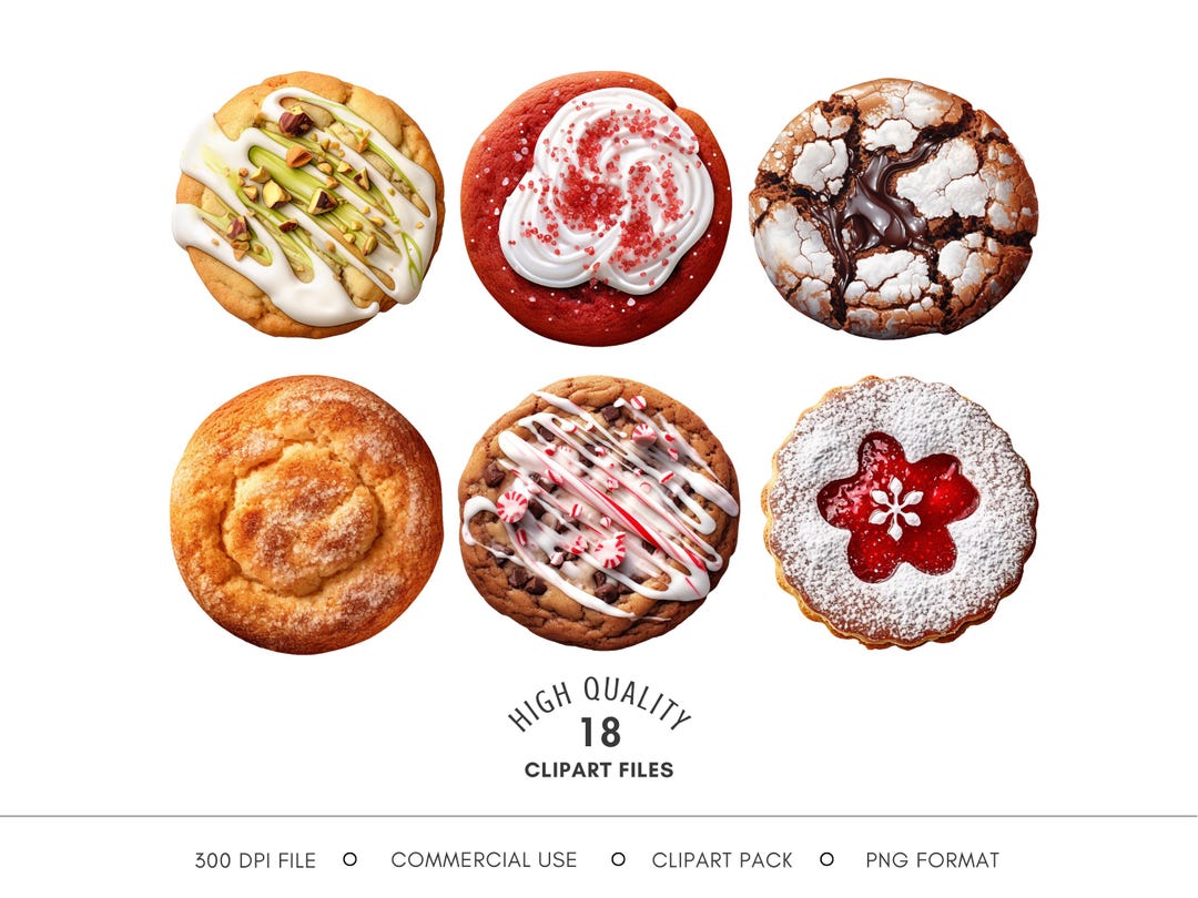 Cookie Clipart - Watercolor Food & Desserts PNG, Baking Sweet Treats ...