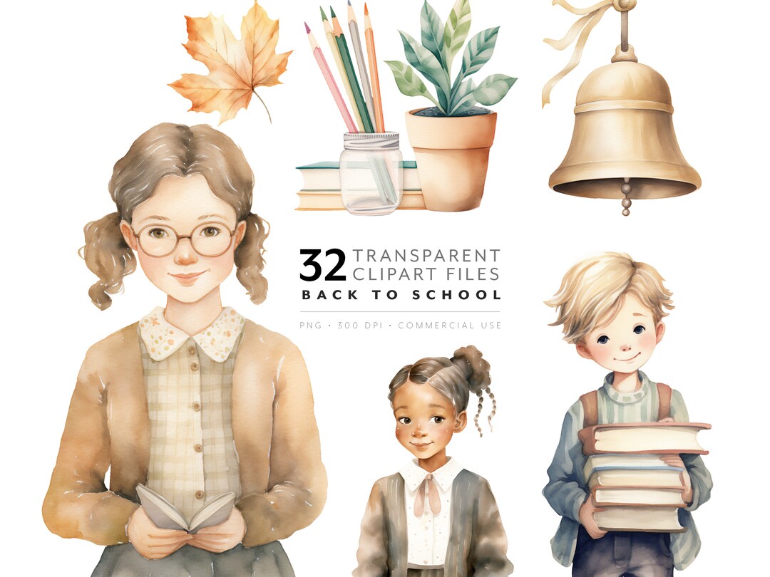 School Clipart Bundle Classroom PNG, Back to School Supplies Teacher ...