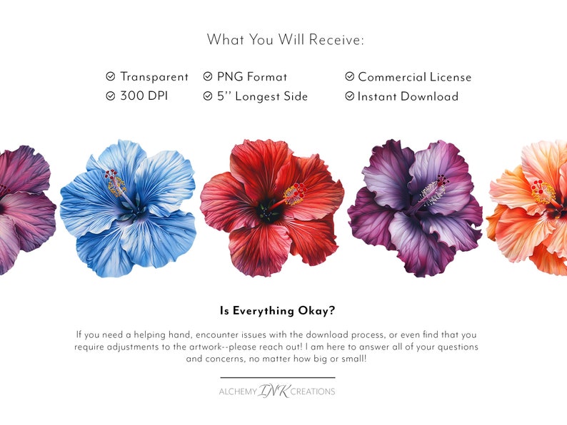 Watercolor Hibiscus Clipart Tropical Flower PNG Wedding Bouquet Clip ...