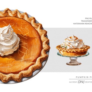 Pumpkin Pie Clipart - Pumpkin Pie PNG, Thanksgiving Watercolor, Dessert ...