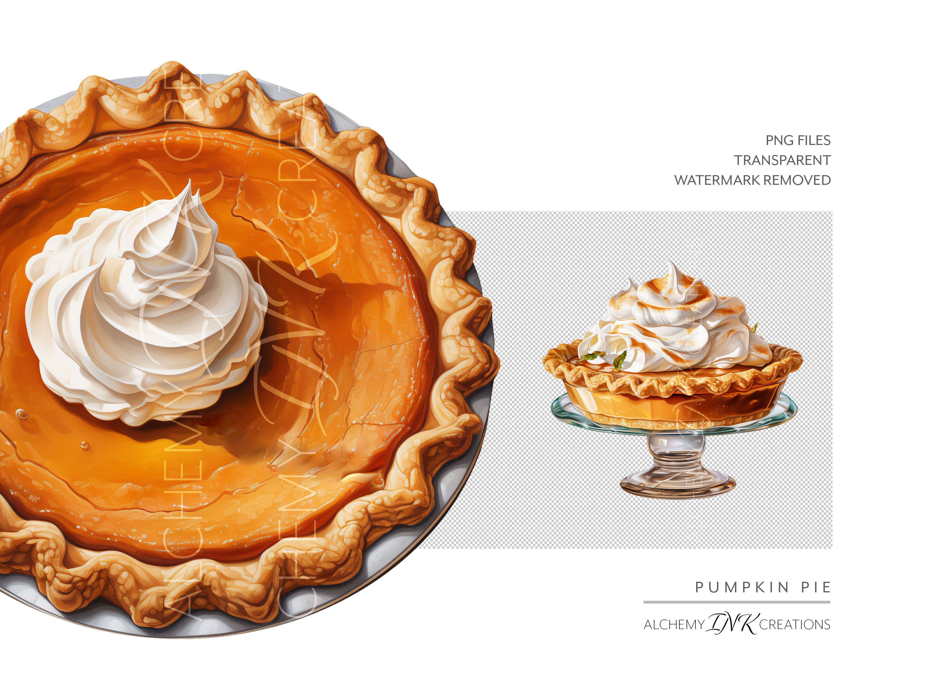 Pumpkin Pie Clipart - Pumpkin Pie PNG, Thanksgiving Watercolor, Dessert ...
