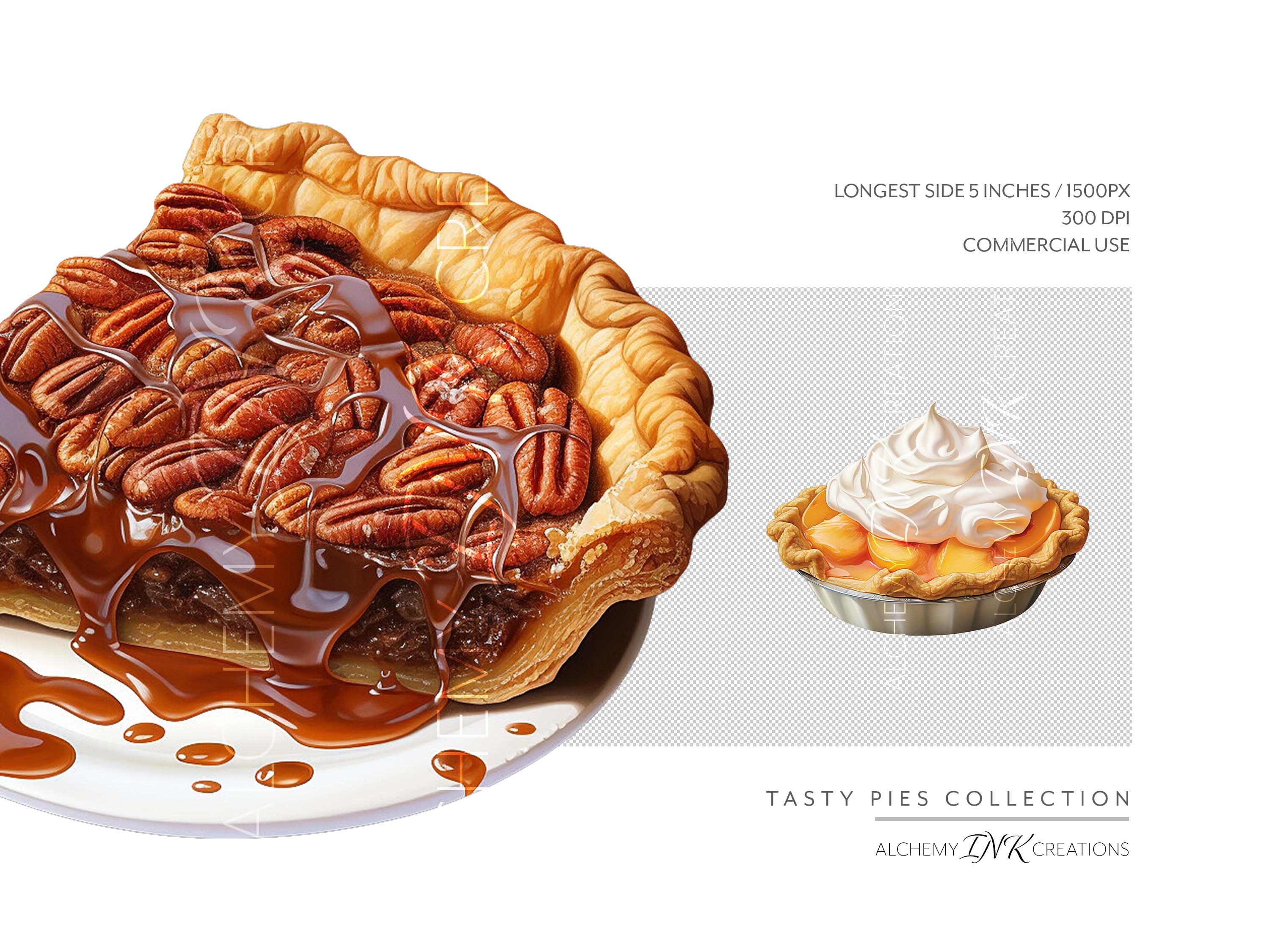 Watercolor Pie Clipart Bundle - Sweet Treats PNG Dessert Apple Pie Clip ...