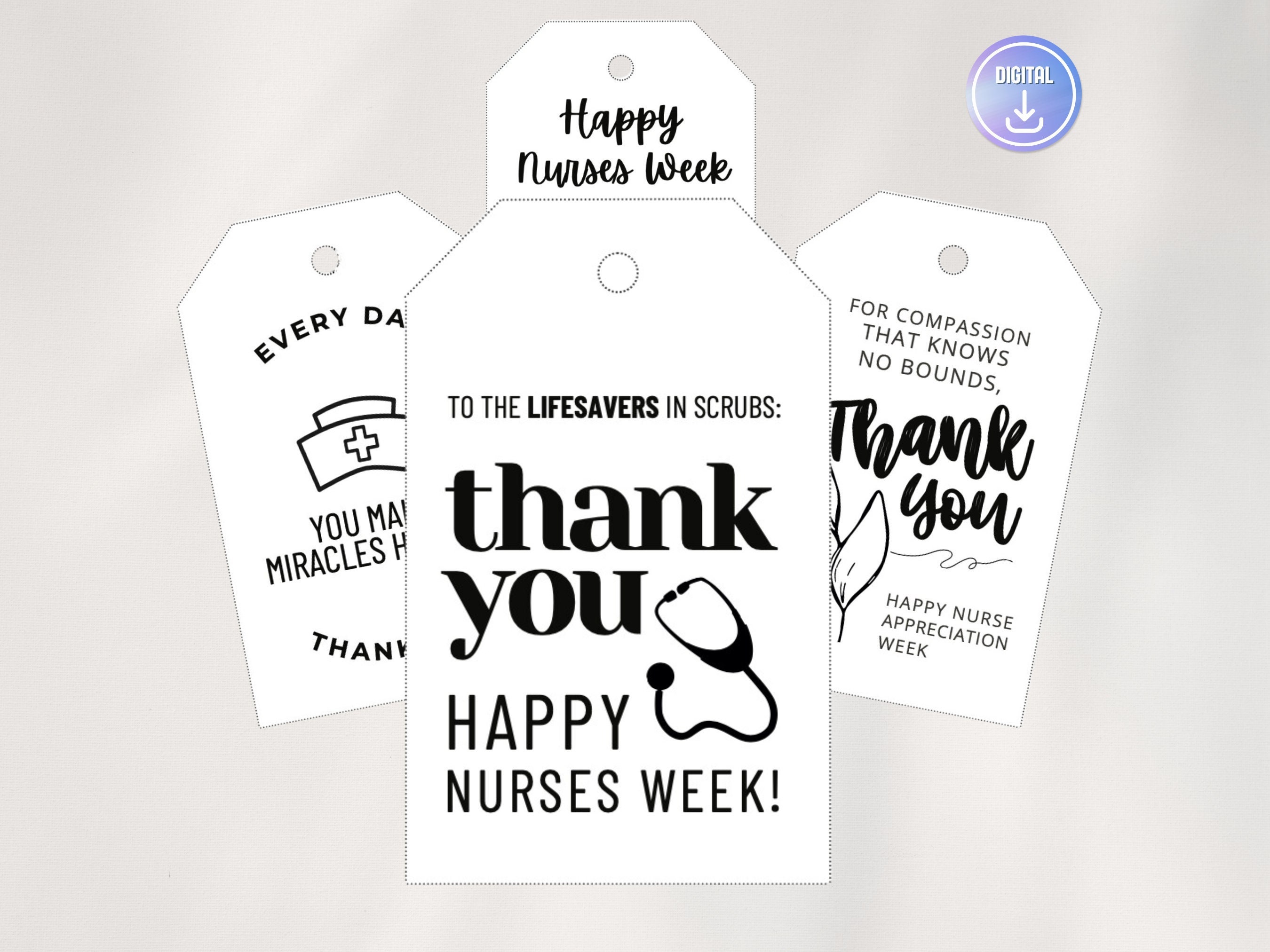 Nurse Gift Printable Gift for Nurse Appreciation Week, Thank You Gift ...