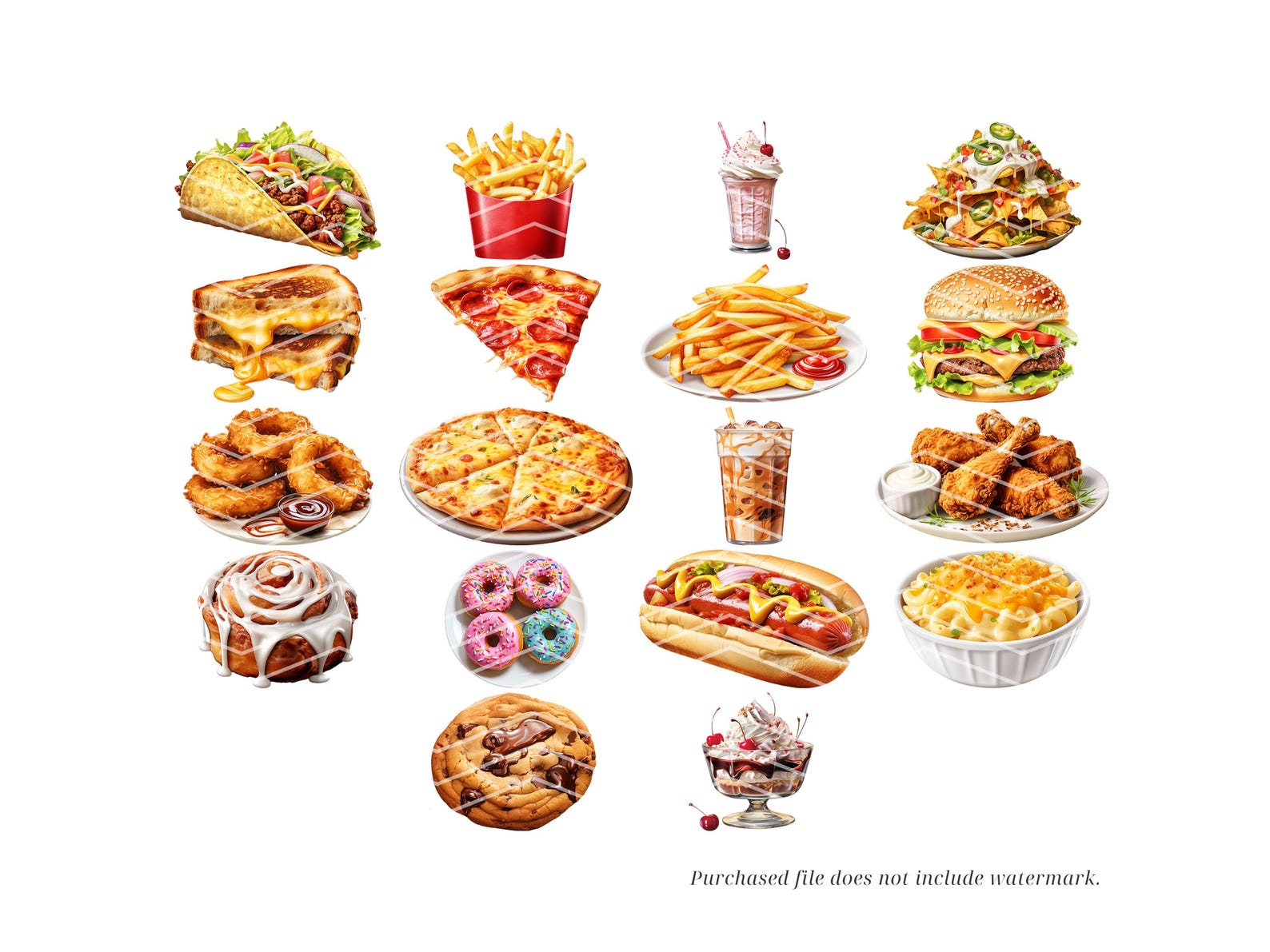 Junk Food Clipart, Fast Food Pngs of Pizza, Burger, Taco, & Hot Dog ...