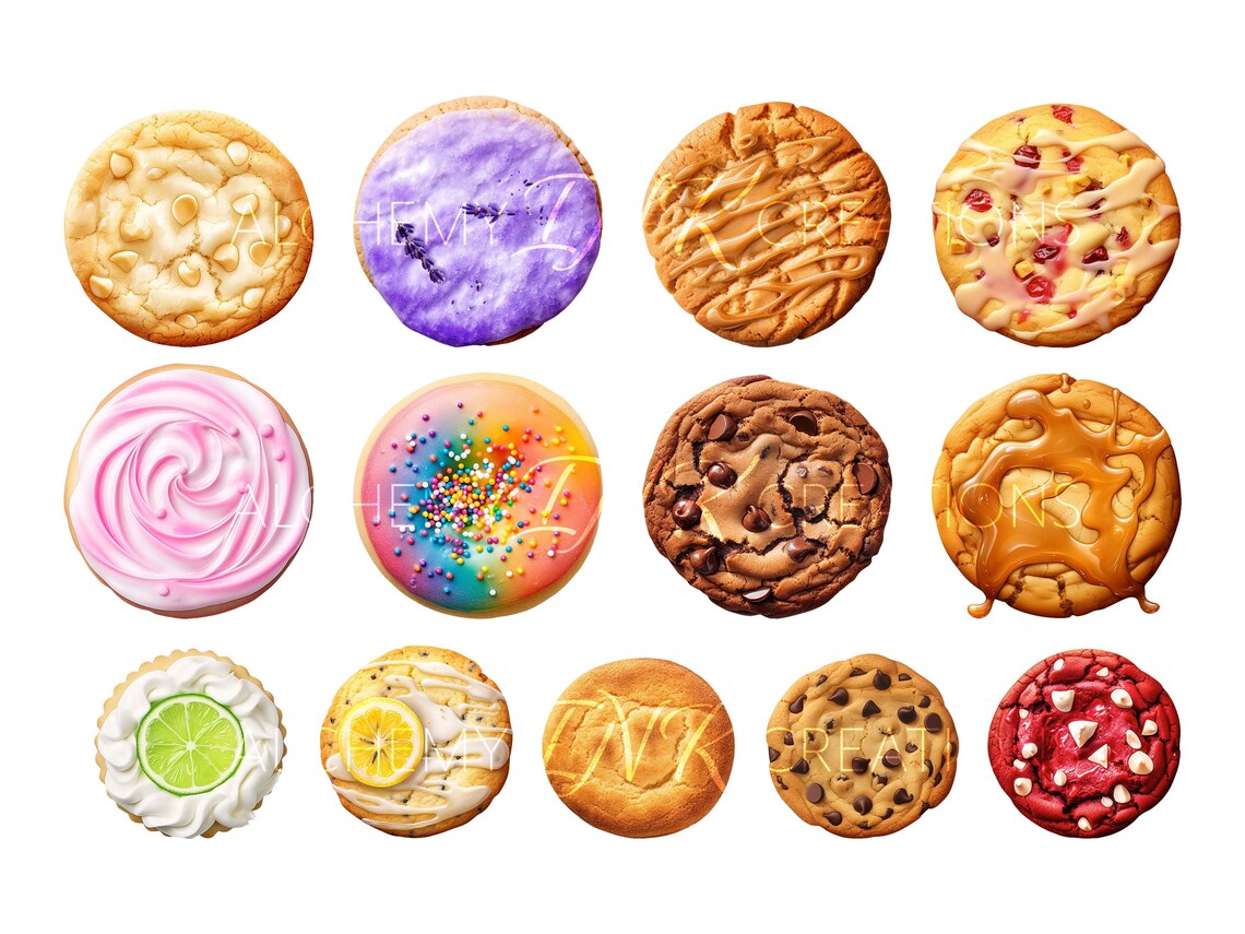 Cookie Clipart Watercolor Food Clipart Sweet Treats PNG Baking Clipart ...