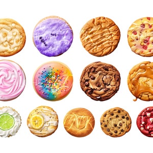 Cookie Clipart - Watercolor Food Clipart Sweet Treats PNG Baking ...