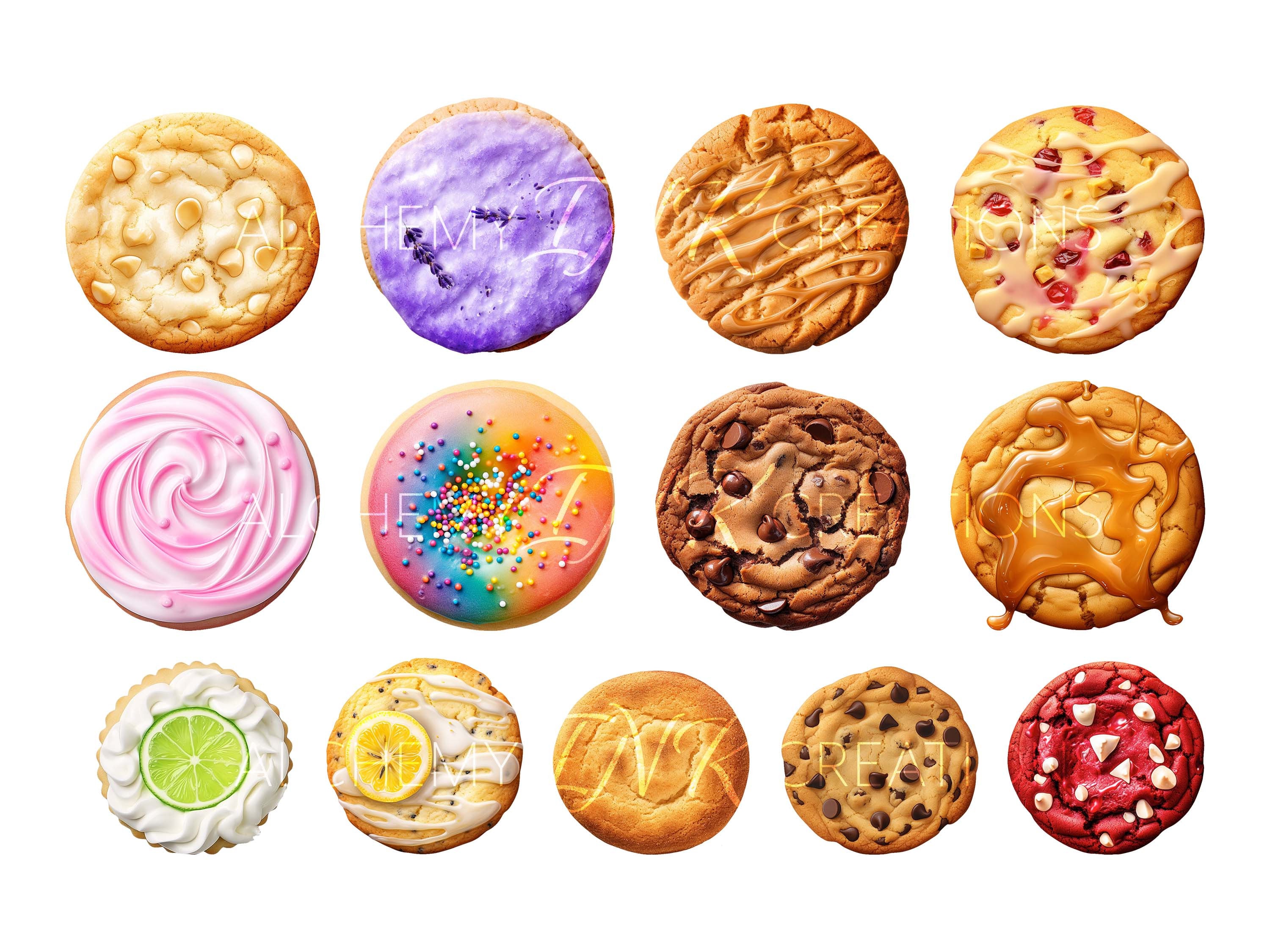 Cookie Clipart - Watercolor Food Clipart Sweet Treats PNG Baking ...