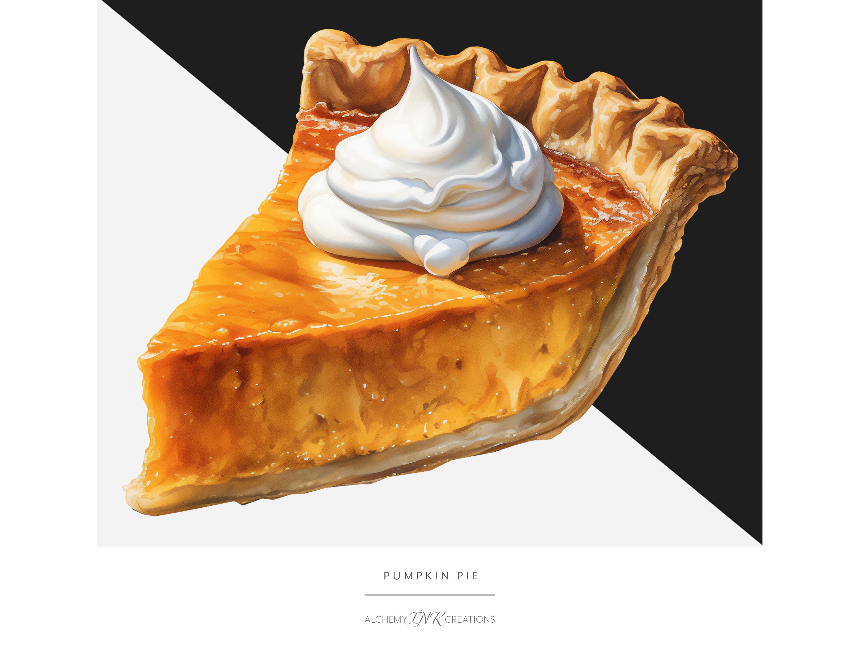 Pumpkin Pie Clipart - Pumpkin Pie PNG, Thanksgiving Watercolor, Dessert ...